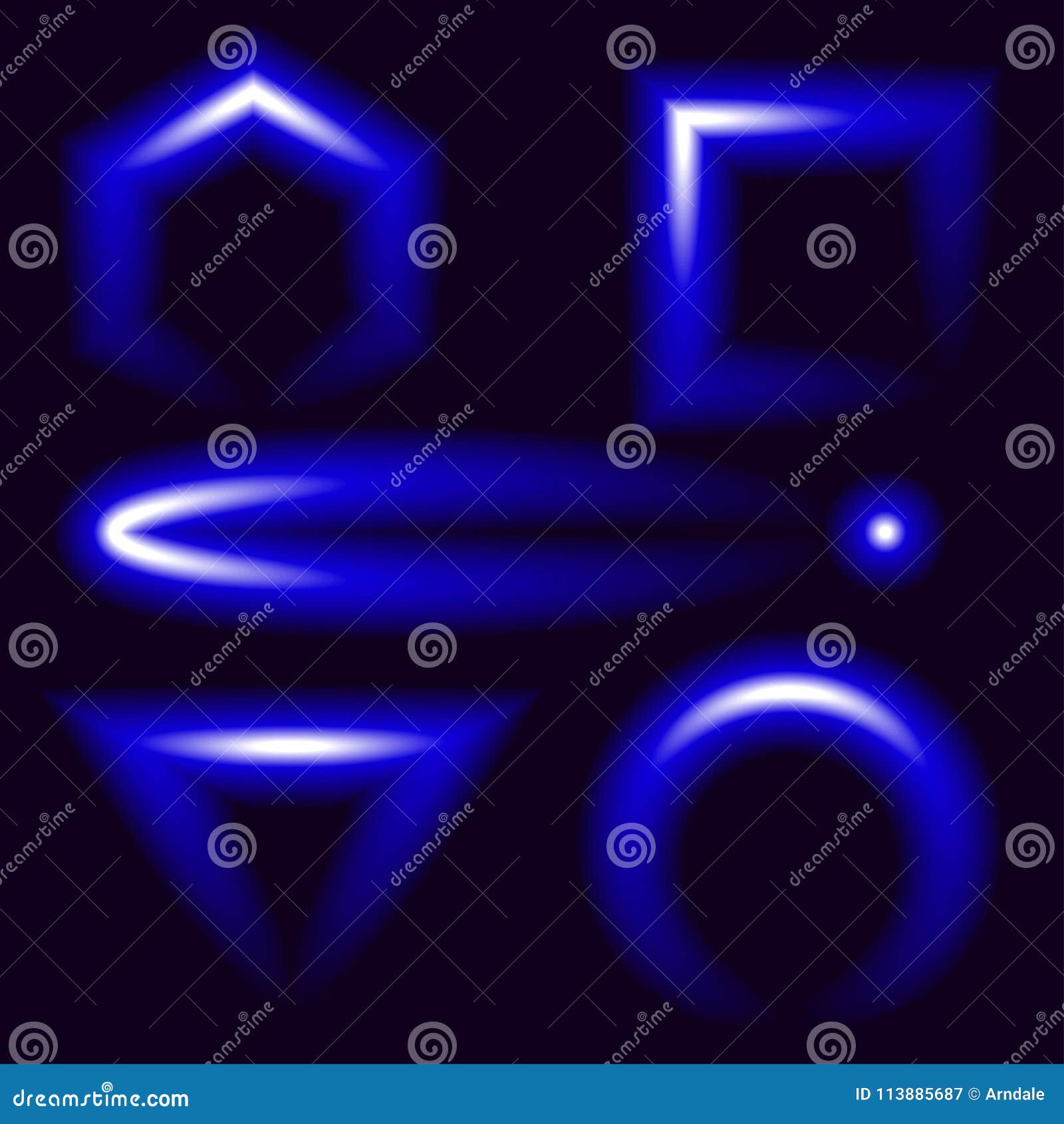Set of the Neon Geometric Shapes. Vector Illustration EPS10 Stock ...