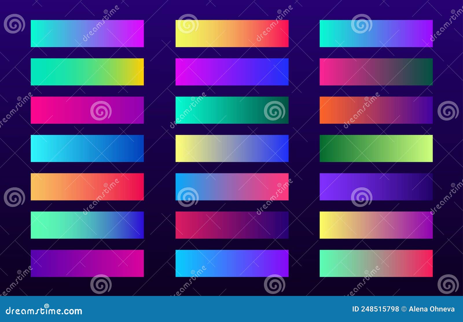 Set of Neon Gradient Color Template Stock Vector - Illustration of ...