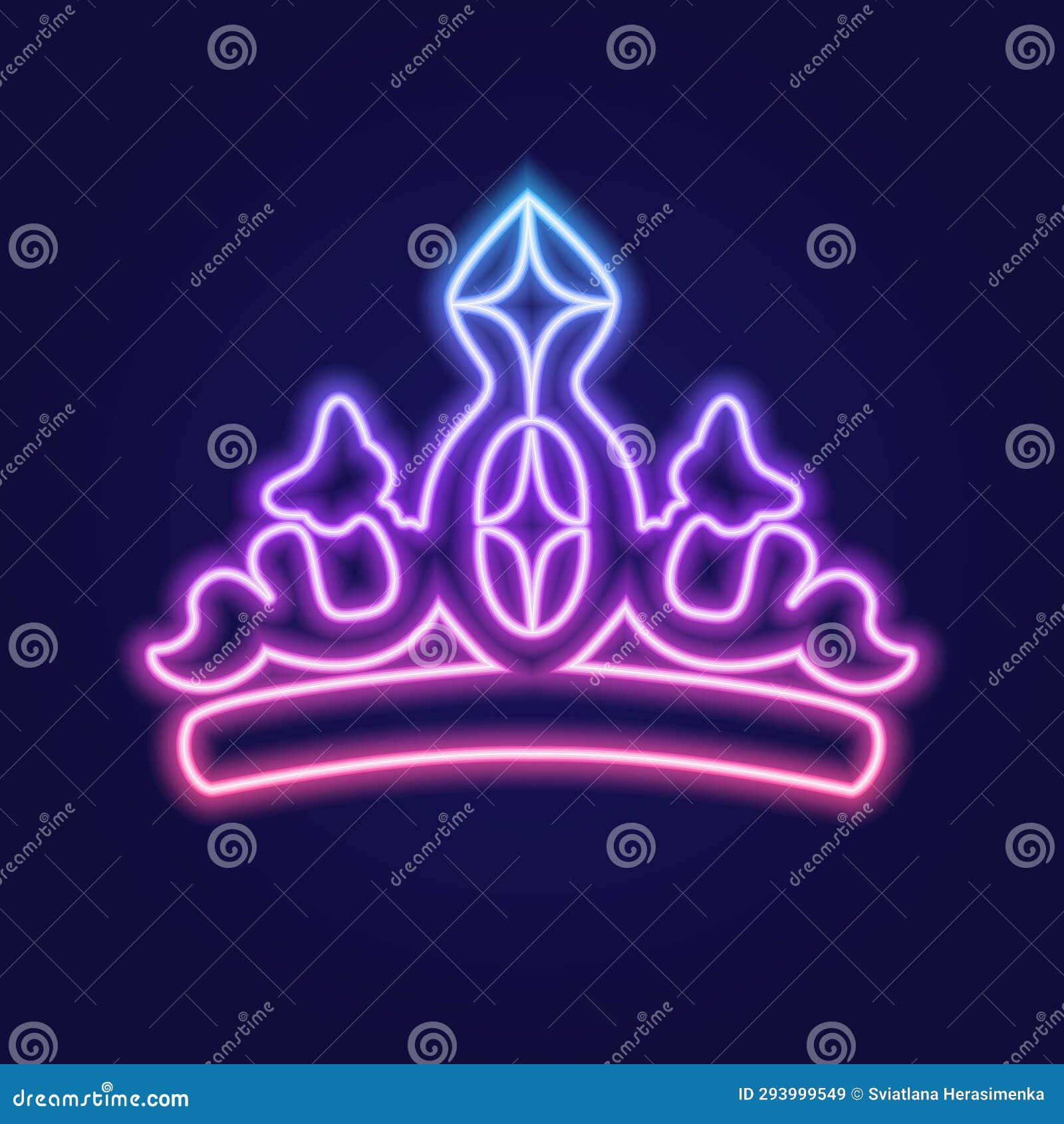 A Set of Neon Gradient Crowns. Vector Illustration Stock Vector ...