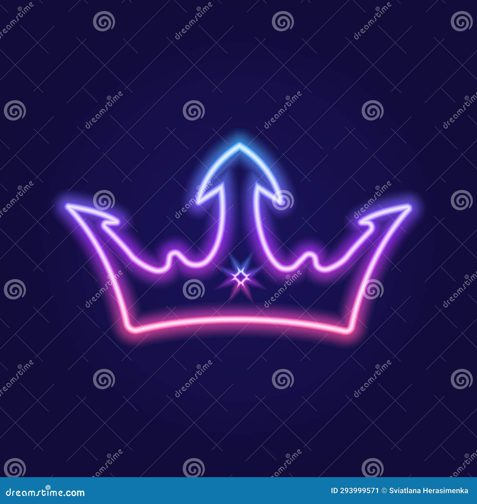 A Set of Neon Gradient Crowns. Vector Illustration Stock Vector ...