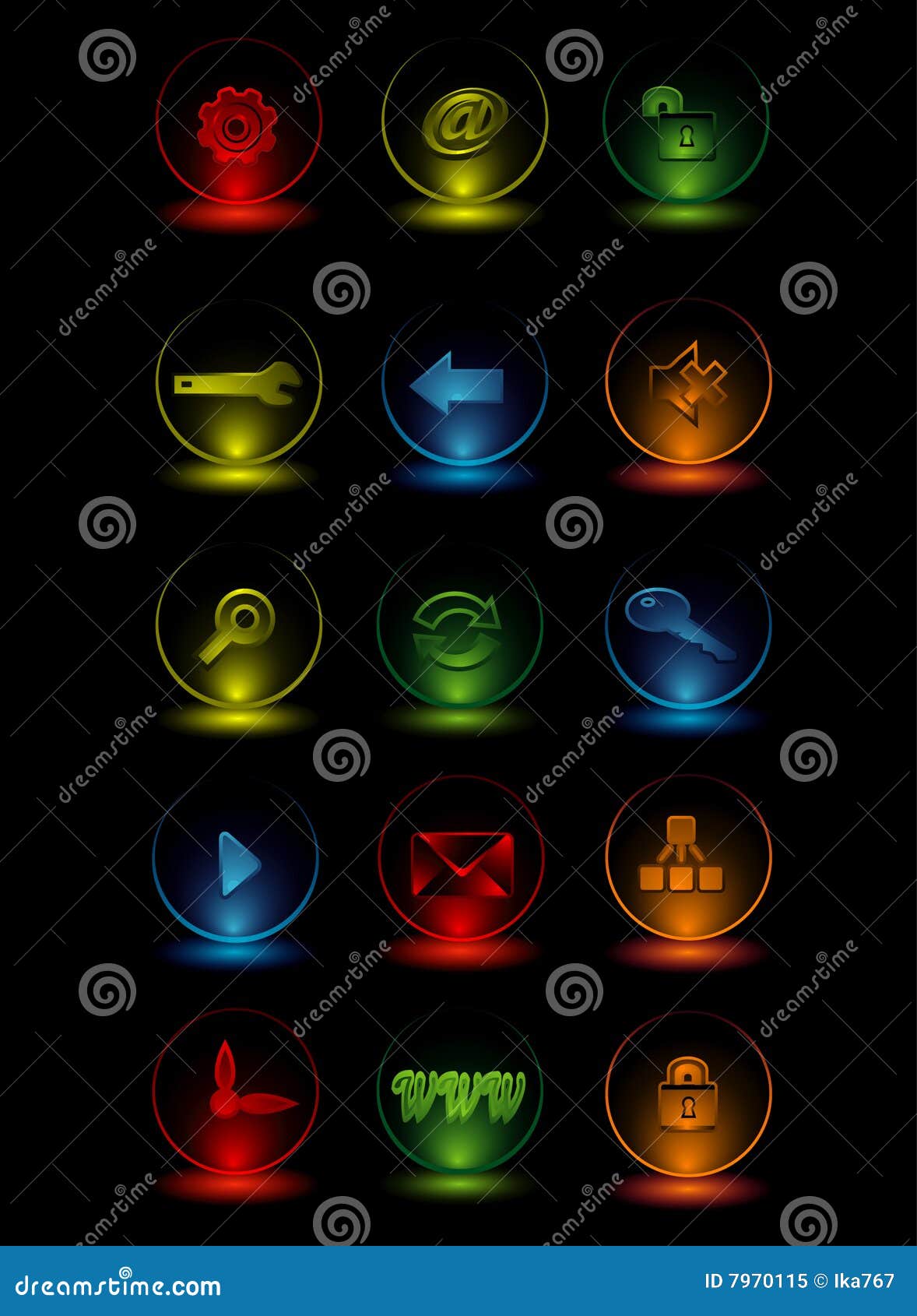 Set of neon icons stock vector. Illustration of sign, clock - 7970115 Set of neon icons stock vector. Illustration of sign, clock - 7970115