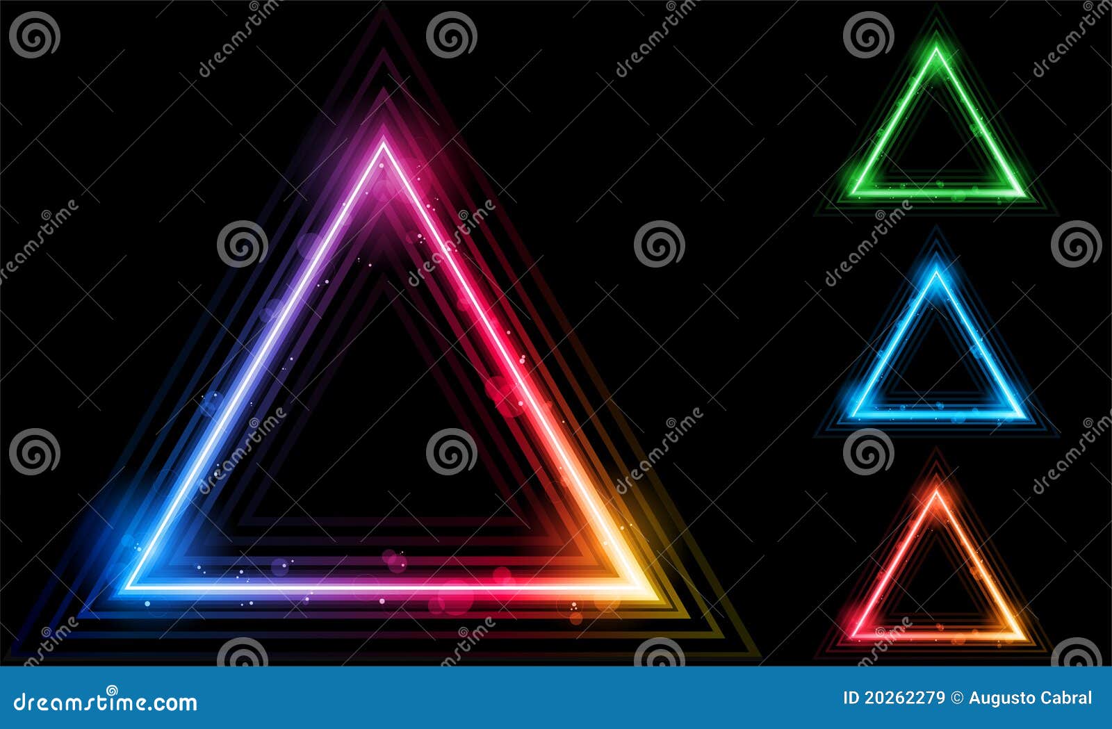 Neon Triangle Synthwave Digital Wireframe Landscape. Retro Futuristic ...