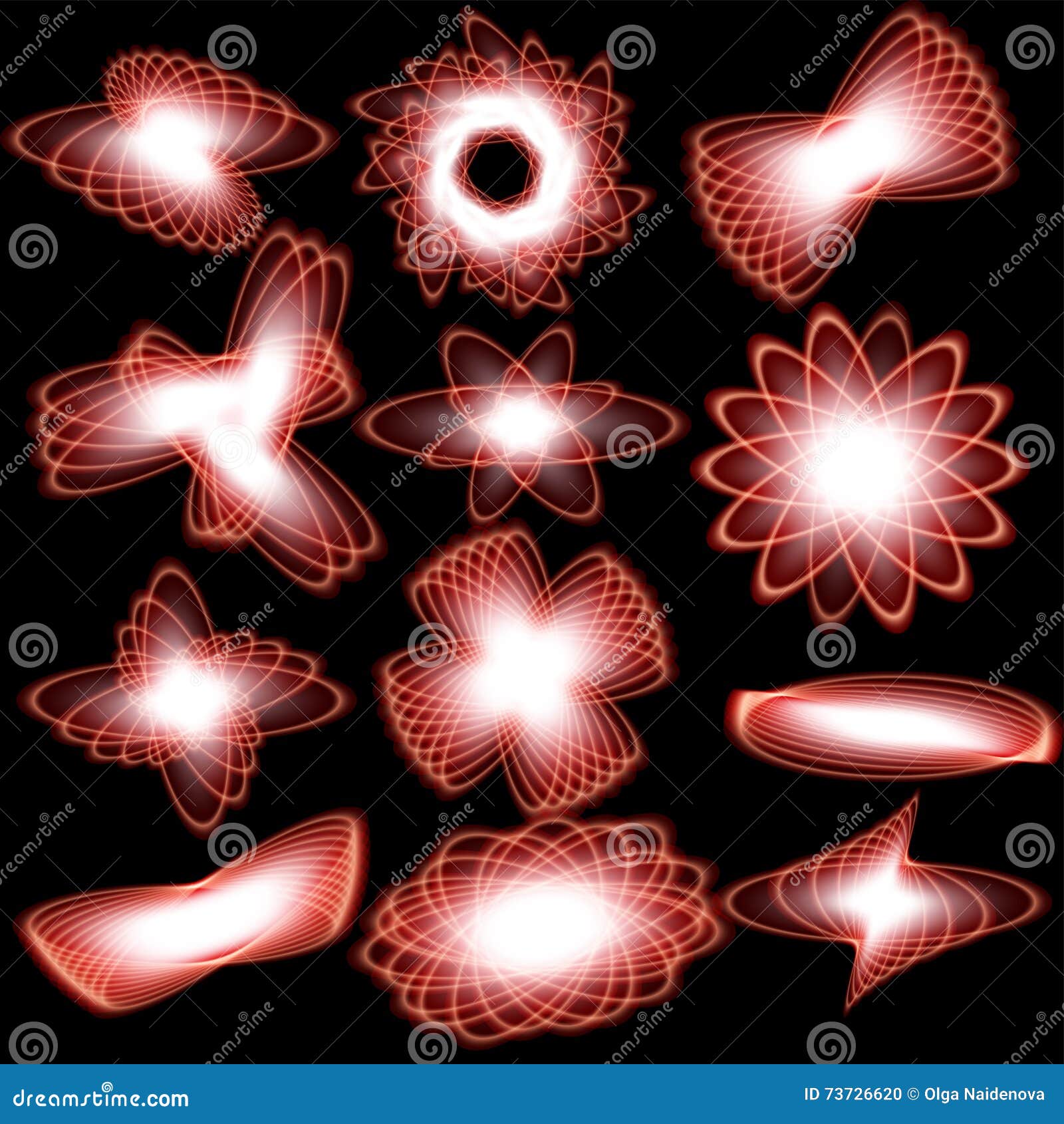 A Set of Neon Shining Brilliant Design Elements Stock Vector ...