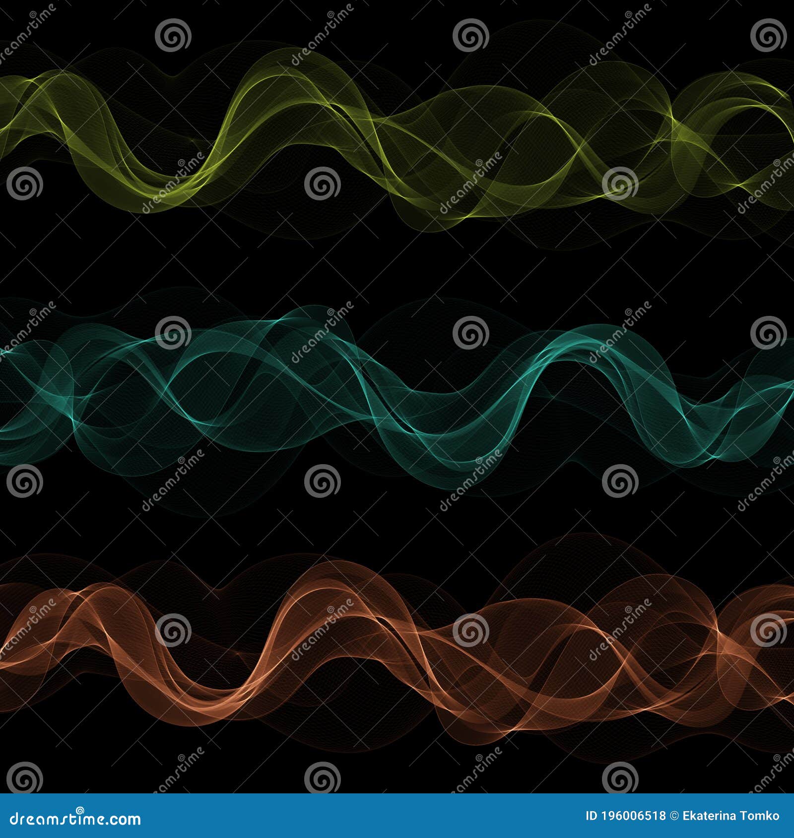 Set of Neon Waves. Vector Graphics. Eps 10 Stock Illustration ...