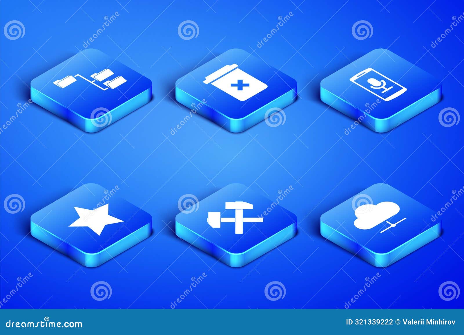 Set Network Cloud Connection, Folder Tree, Two Crossed Hammers, Star ... Set Network Cloud Connection, Folder Tree, Two Crossed Hammers, Star ...