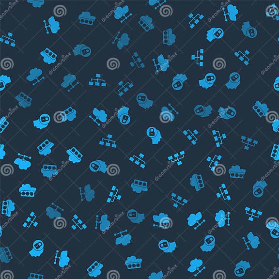 Set Network Cloud Connection, Hierarchy Organogram Chart, Human Head ...