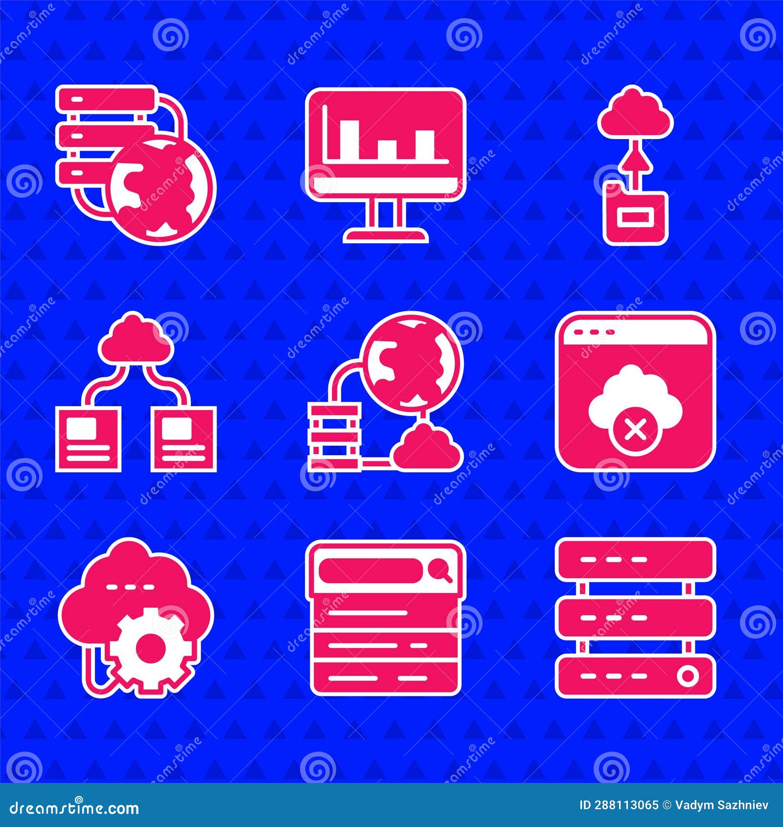Set Network Cloud Connection Search Engine Server Data Web Hosting