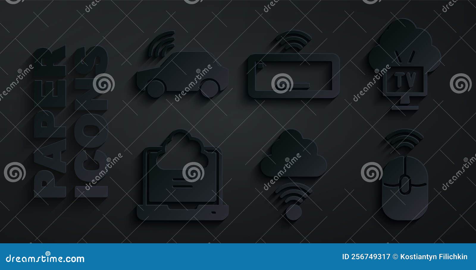 Set Network Cloud Connection, Smart Tv, Wireless Computer Mouse ...