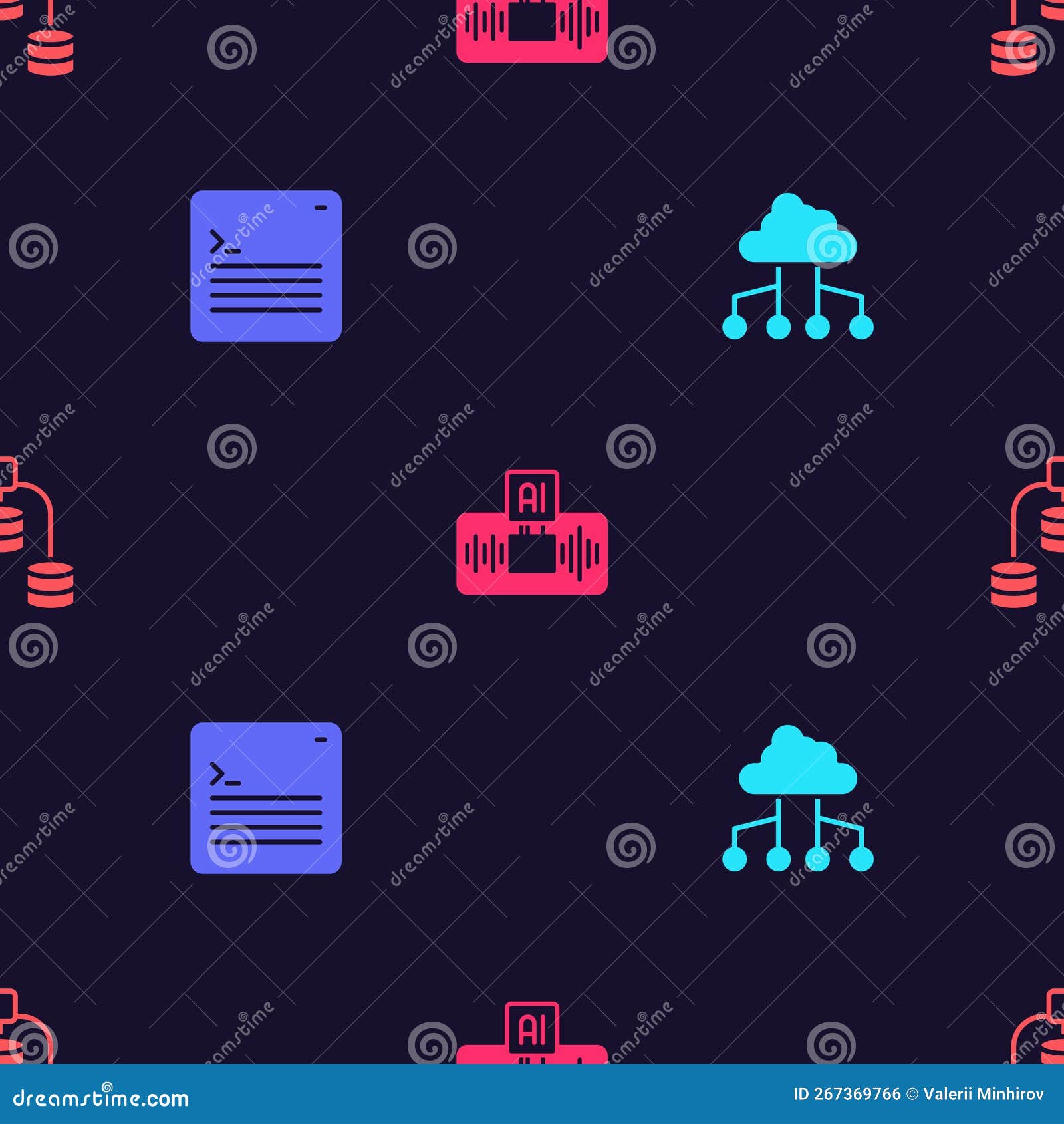 Set Network Cloud Connection Web Developer Programming Code Artificial Intelligence Ai And