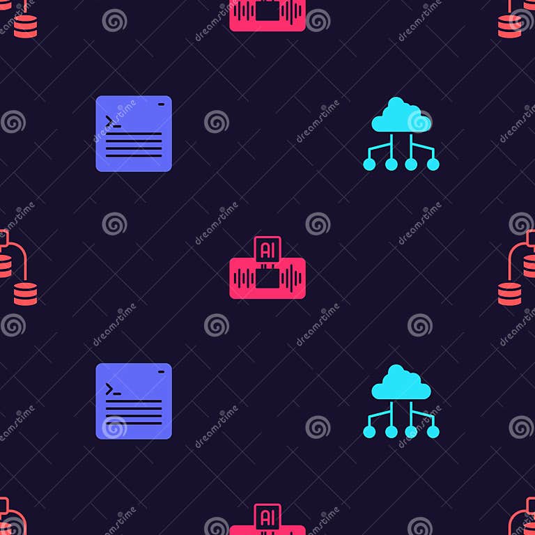 Set Network Cloud Connection, Web Developer Programming Code, Artificial Intelligence AI and ...