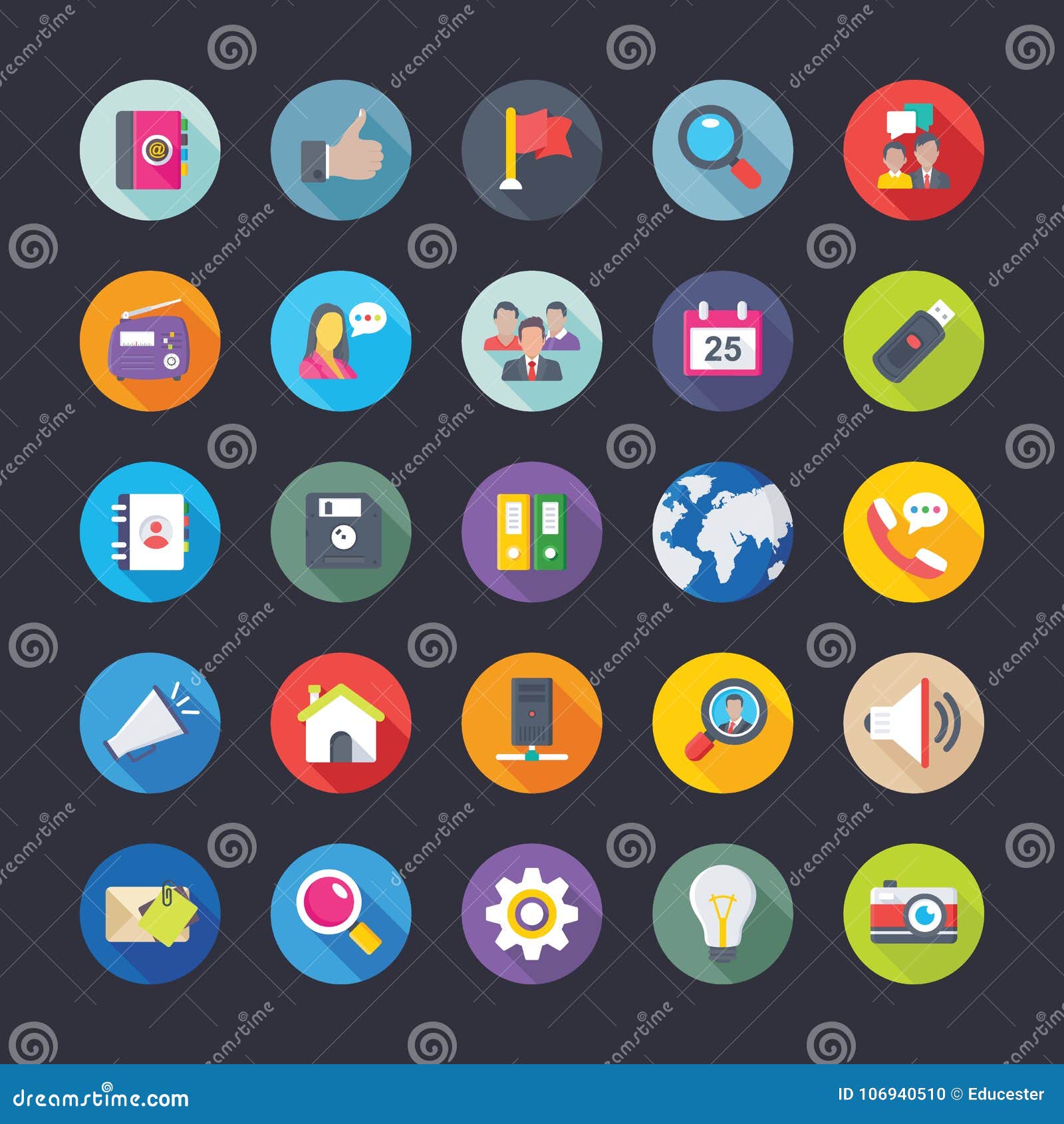 Collection of Network and Communications Icons Stock Illustration ...