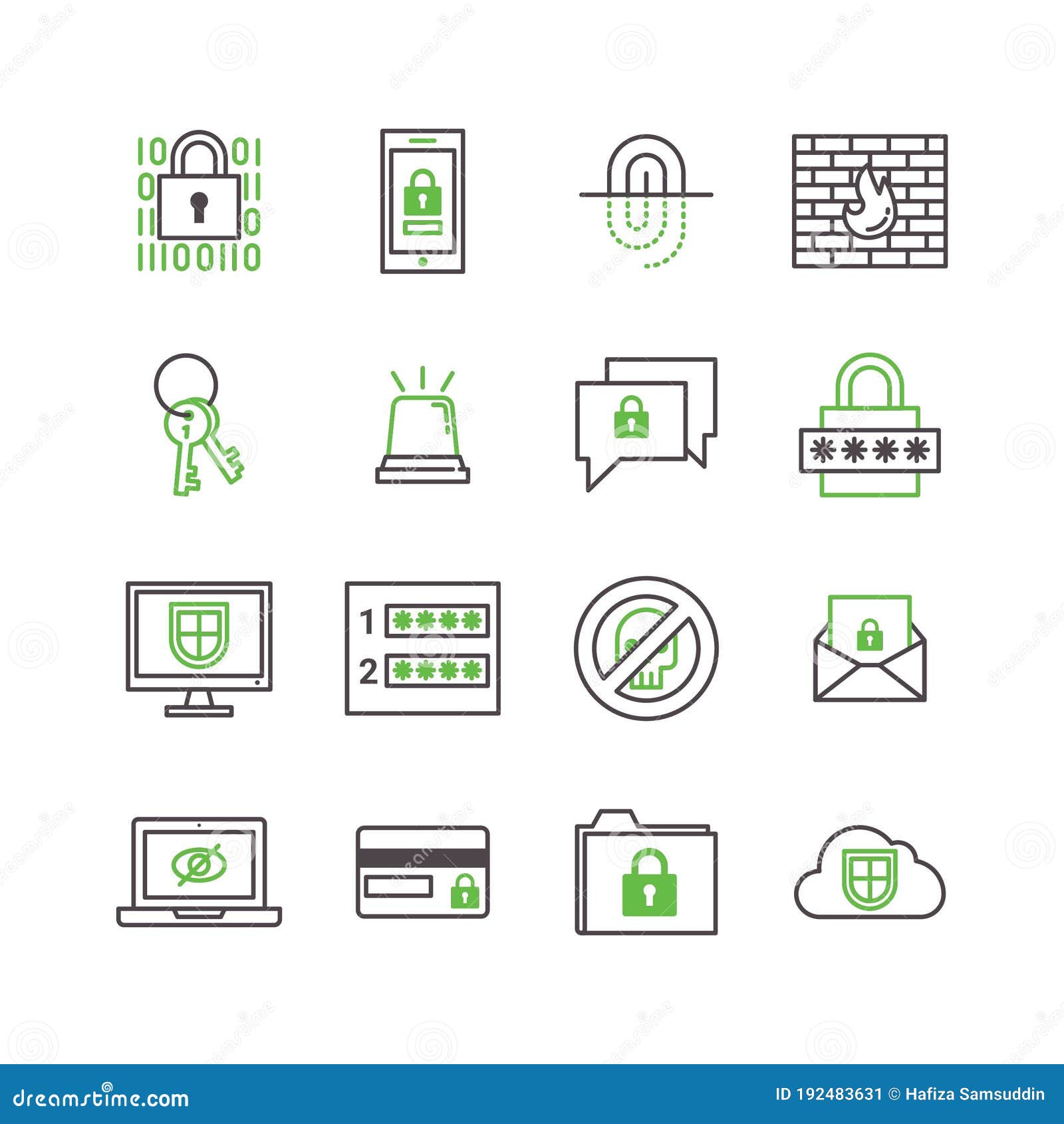 Set of Network Security Concepts. Vector Illustration Decorative Design ...