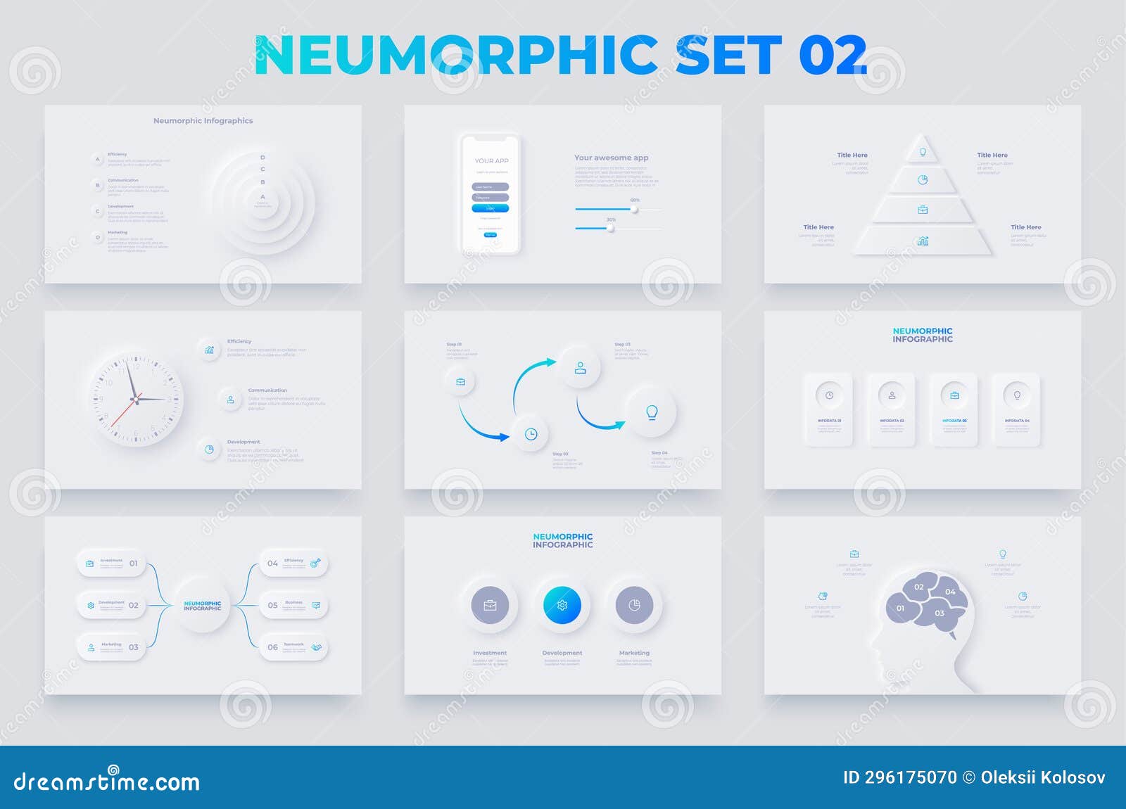 Neumorphic Infographic Pyramid. Business Data Visualization With 4 ...