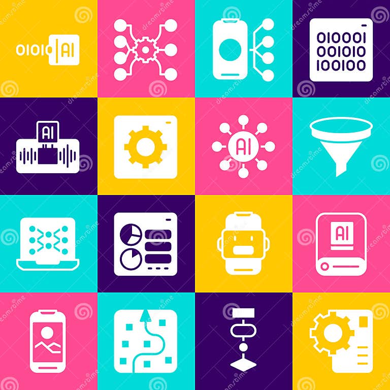 Set Neural Network, Artificial Intelligence AI, Funnel Filter, Computer Api Interface, Binary ...