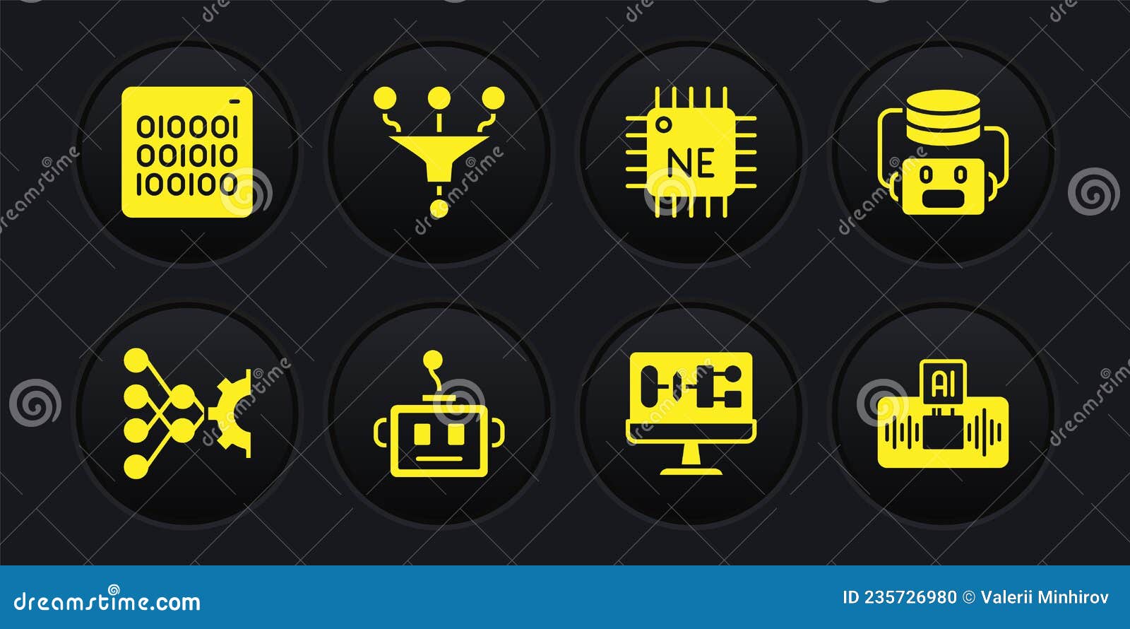 Set Neural Network, Artificial Intelligence Robot, Algorithm, Processor ... Set Neural Network, Artificial Intelligence Robot, Algorithm, Processor ...