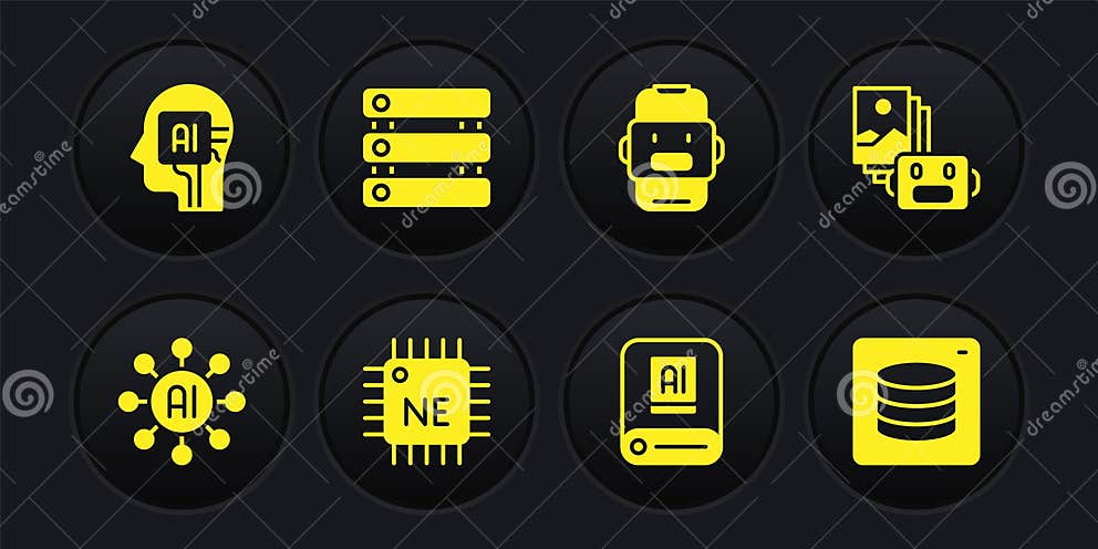Set Neural Network Artificial Intelligence Robot Processor Cpu Ai
