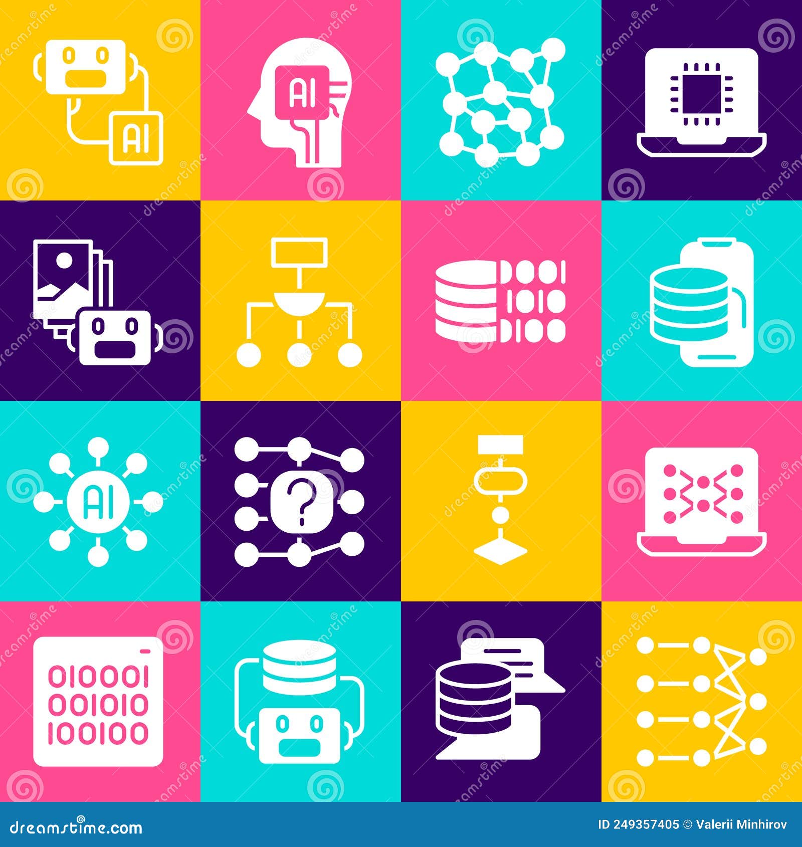 Set Neural Network, Cloud Technology Data Transfer, Algorithm, Artificial Intelligence Robot ...