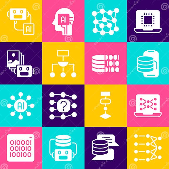 Set Neural Network, Cloud Technology Data Transfer, Algorithm, Artificial Intelligence Robot ...