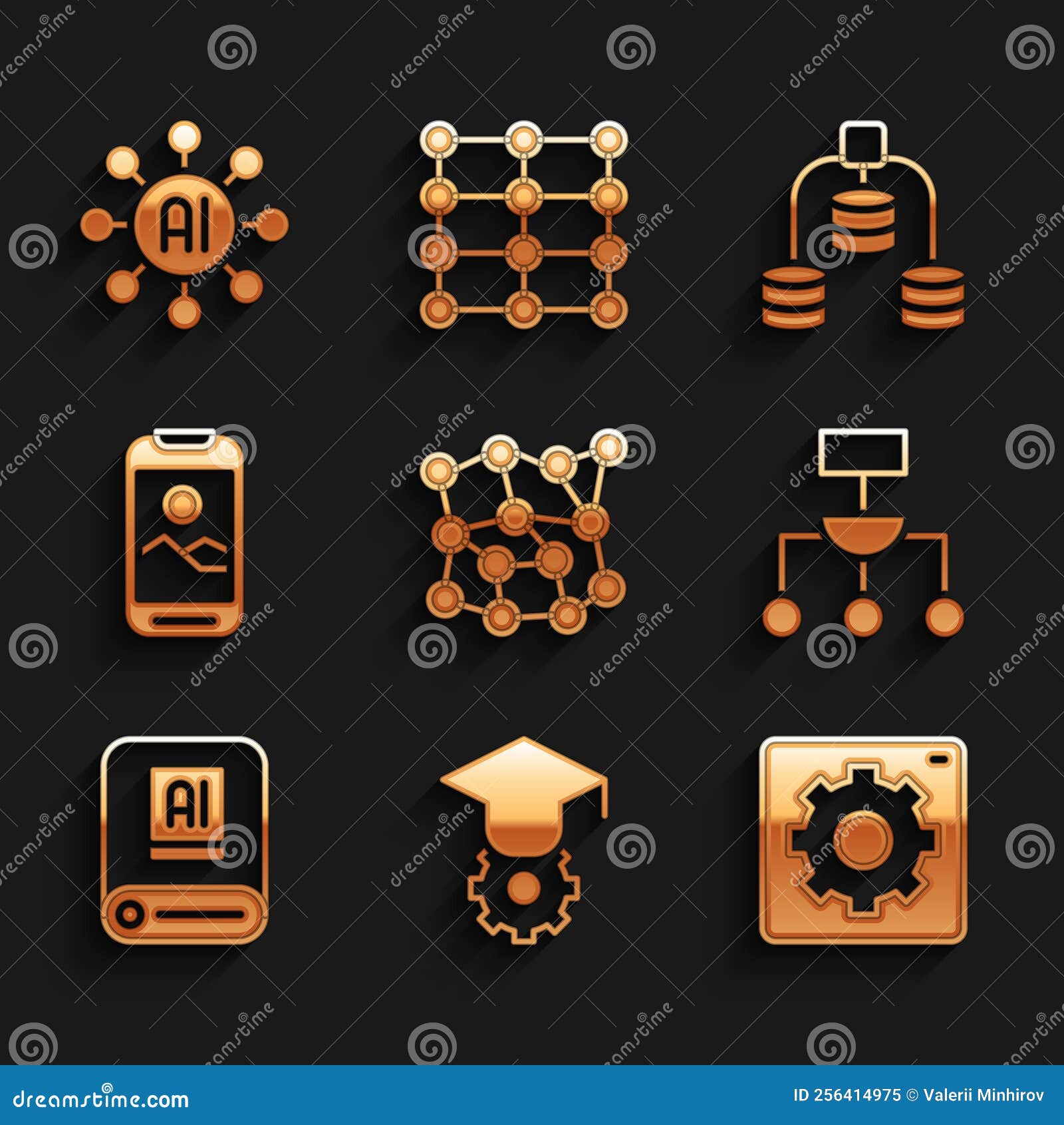Set Neural Network Graduation Cap Computer Api Interface Algorithm Artificial Intelligence