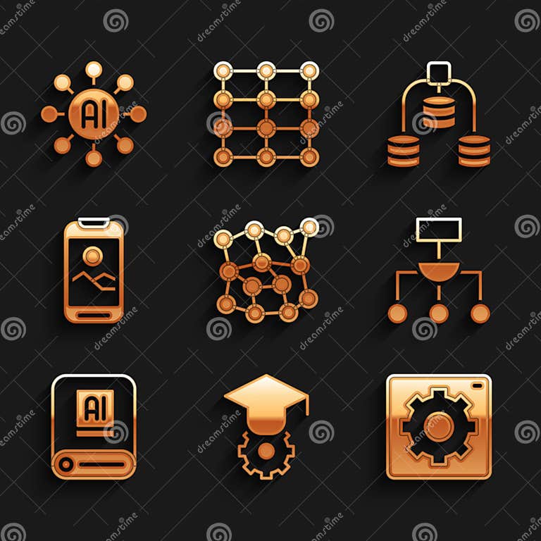 Set Neural Network Graduation Cap Computer Api Interface Algorithm 