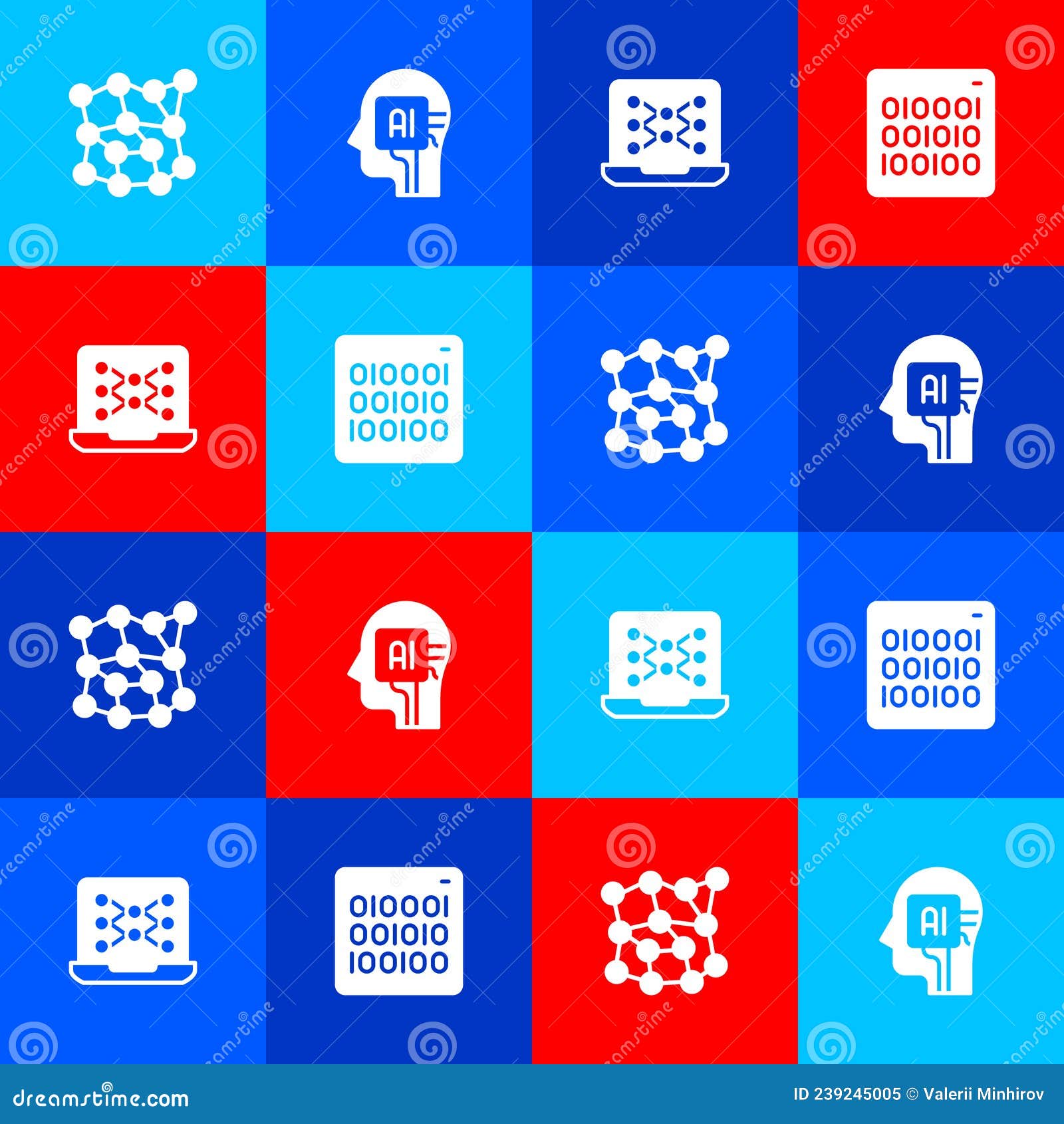 Set Neural Network, Humanoid Robot, and Binary Code Icon. Vector Stock ... Set Neural Network, Humanoid Robot, and Binary Code Icon. Vector Stock ...