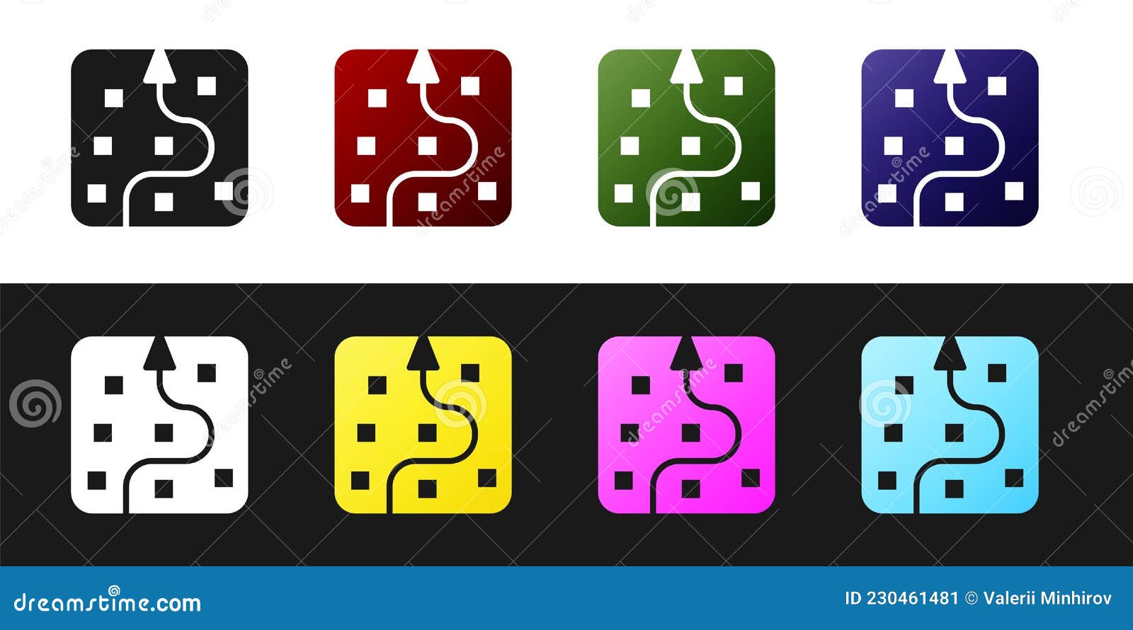 Set Neural Network Icon Isolated on Black and White Background ...
