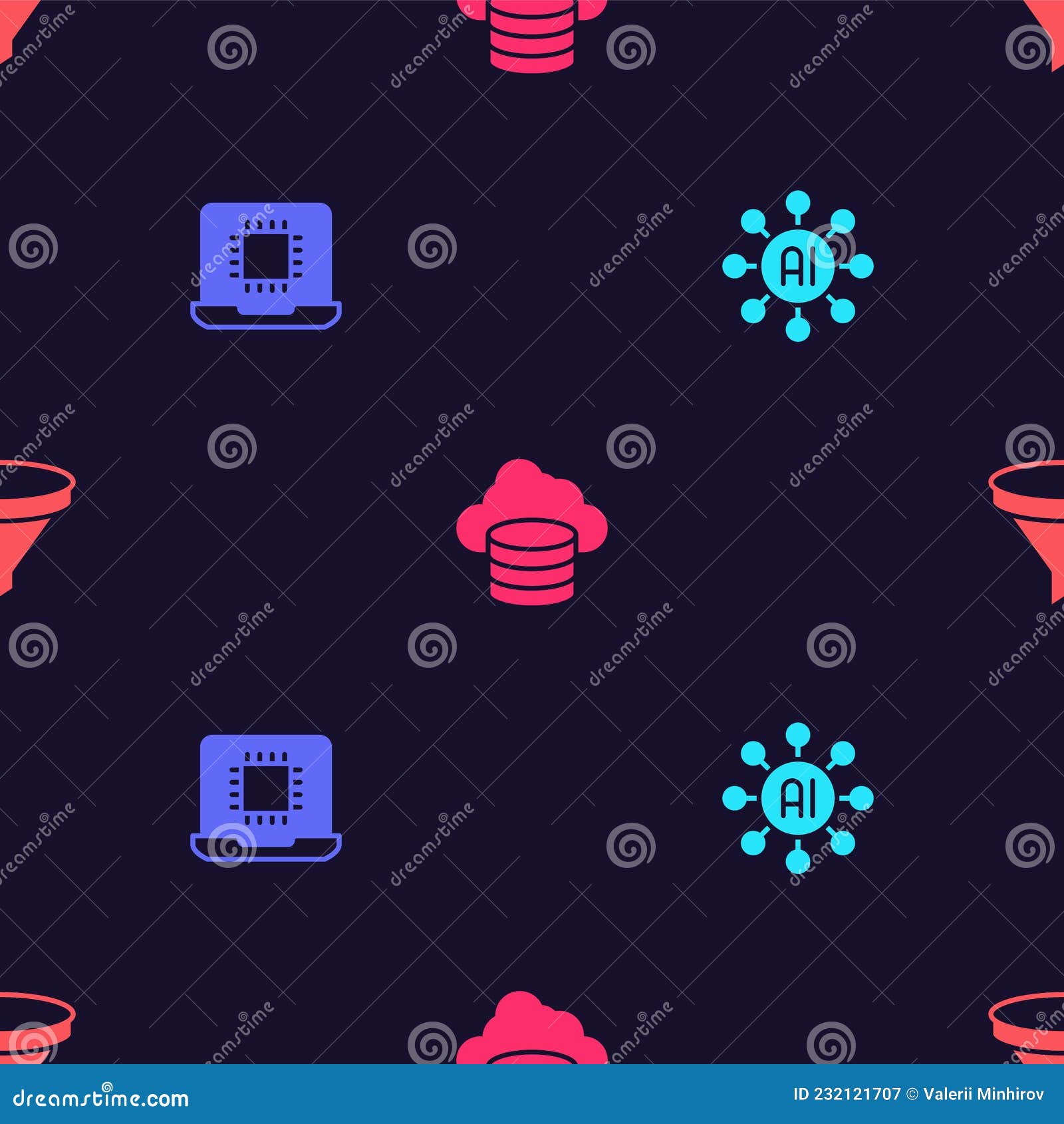 Set Neural Network, Processor CPU, Cloud Database and Funnel Filter on ... Set Neural Network, Processor CPU, Cloud Database and Funnel Filter on ...