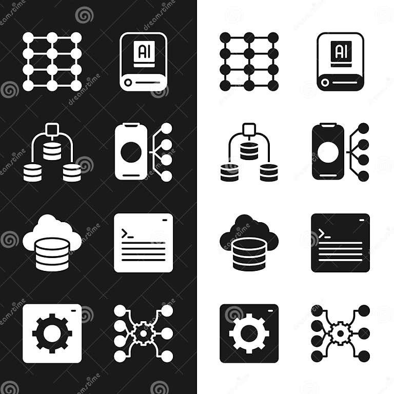 Set Neural Network Server Data Artificial Intelligence Ai Cloud Database Web Developer