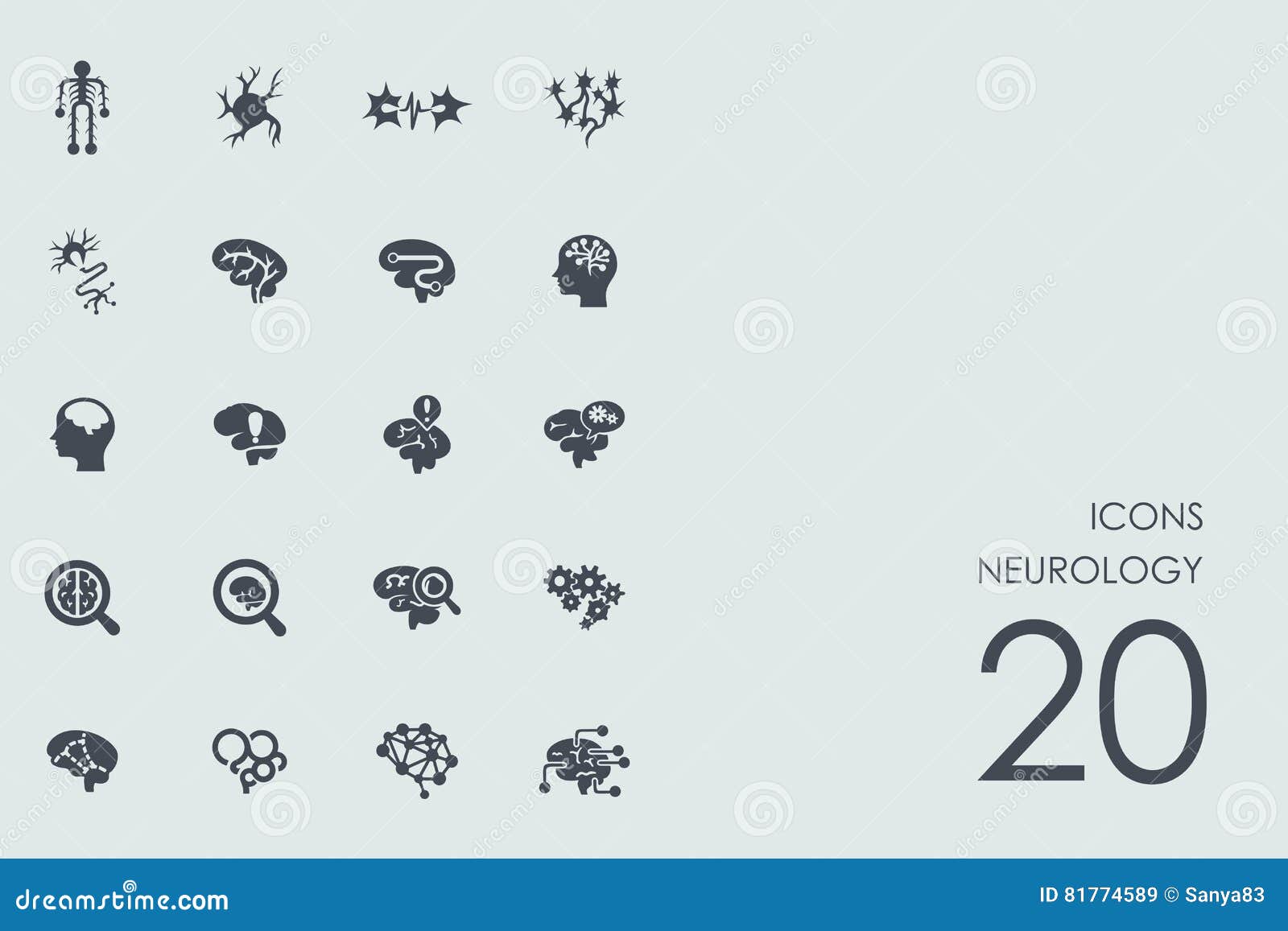 Set of neurology icons stock vector. Illustration of creative - 81774589