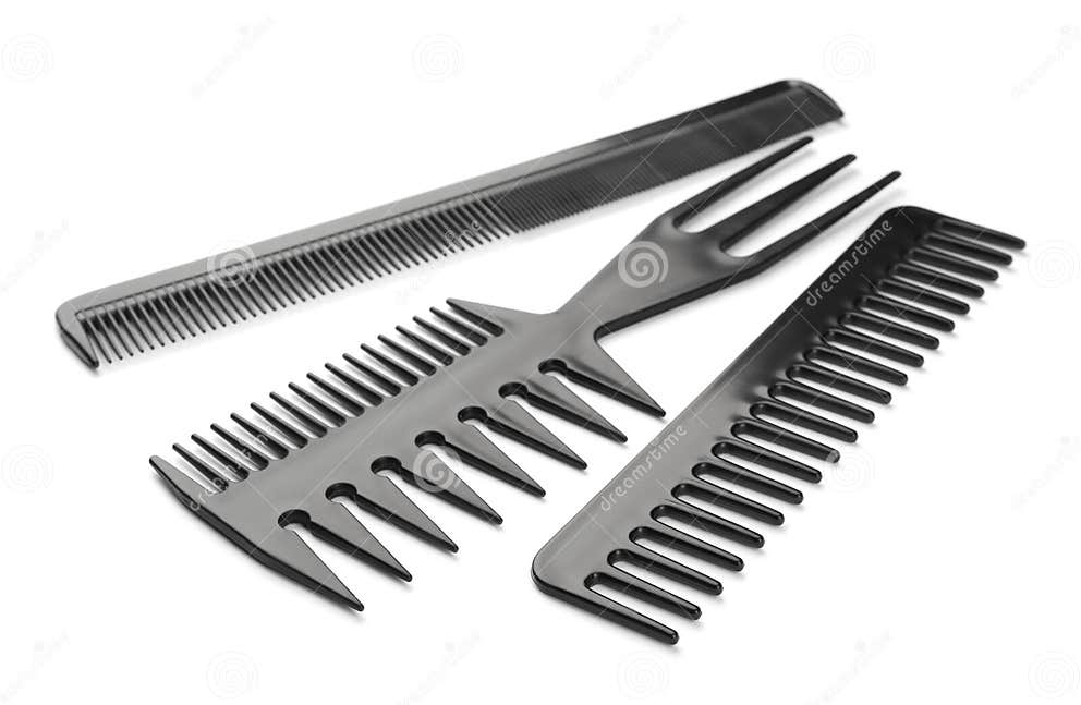 Set of New Plastic Combs Isolated on White Stock Photo - Image of ...