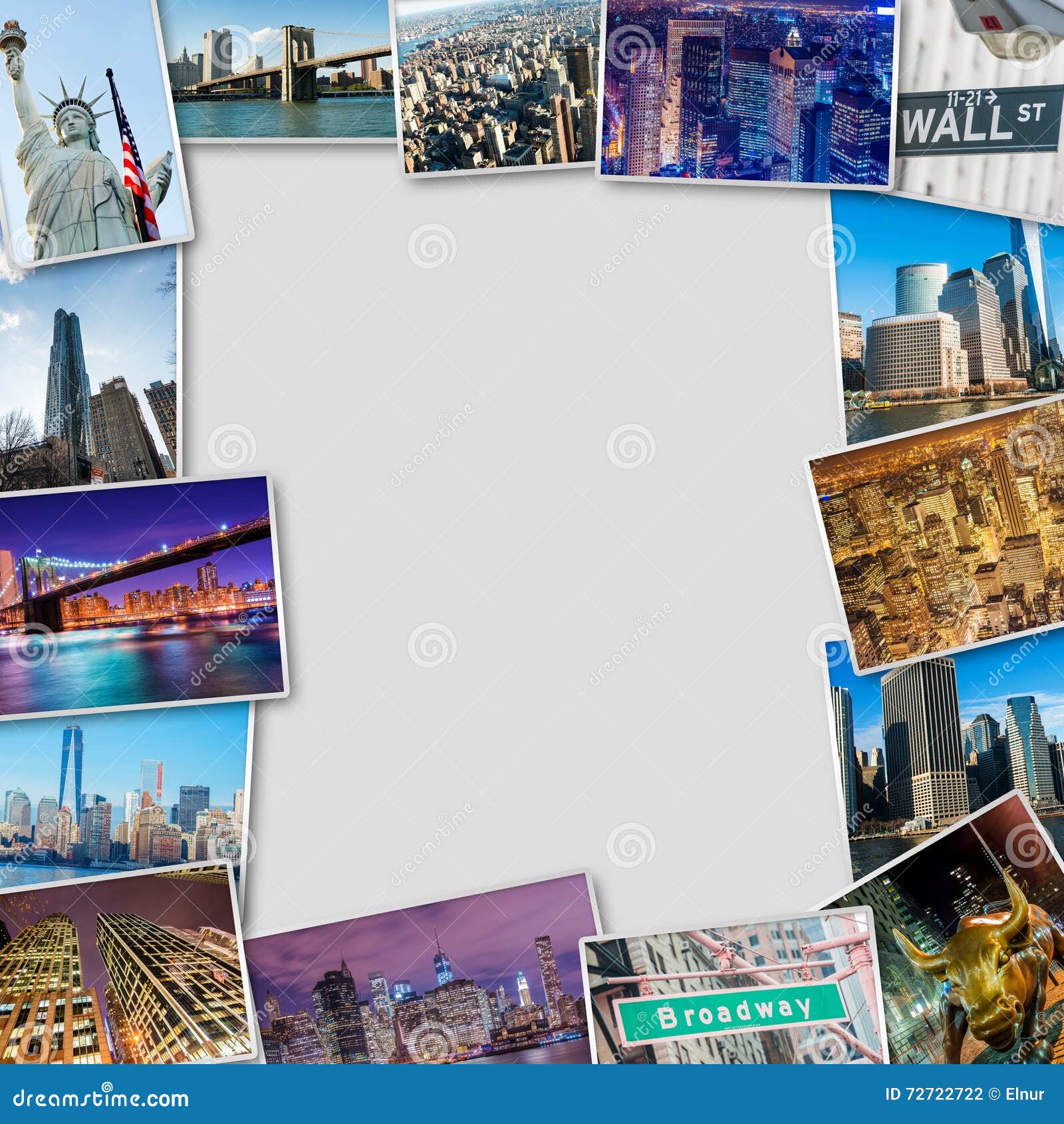 The Set of New York Photos Arranged in Frame Stock Photo - Image of ...