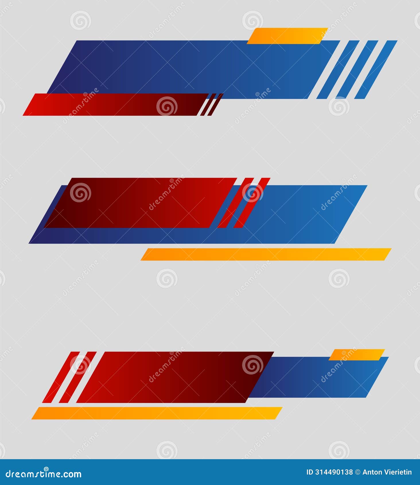 Vector Illustration. Banners for Broadcasting with Negative Space To ...