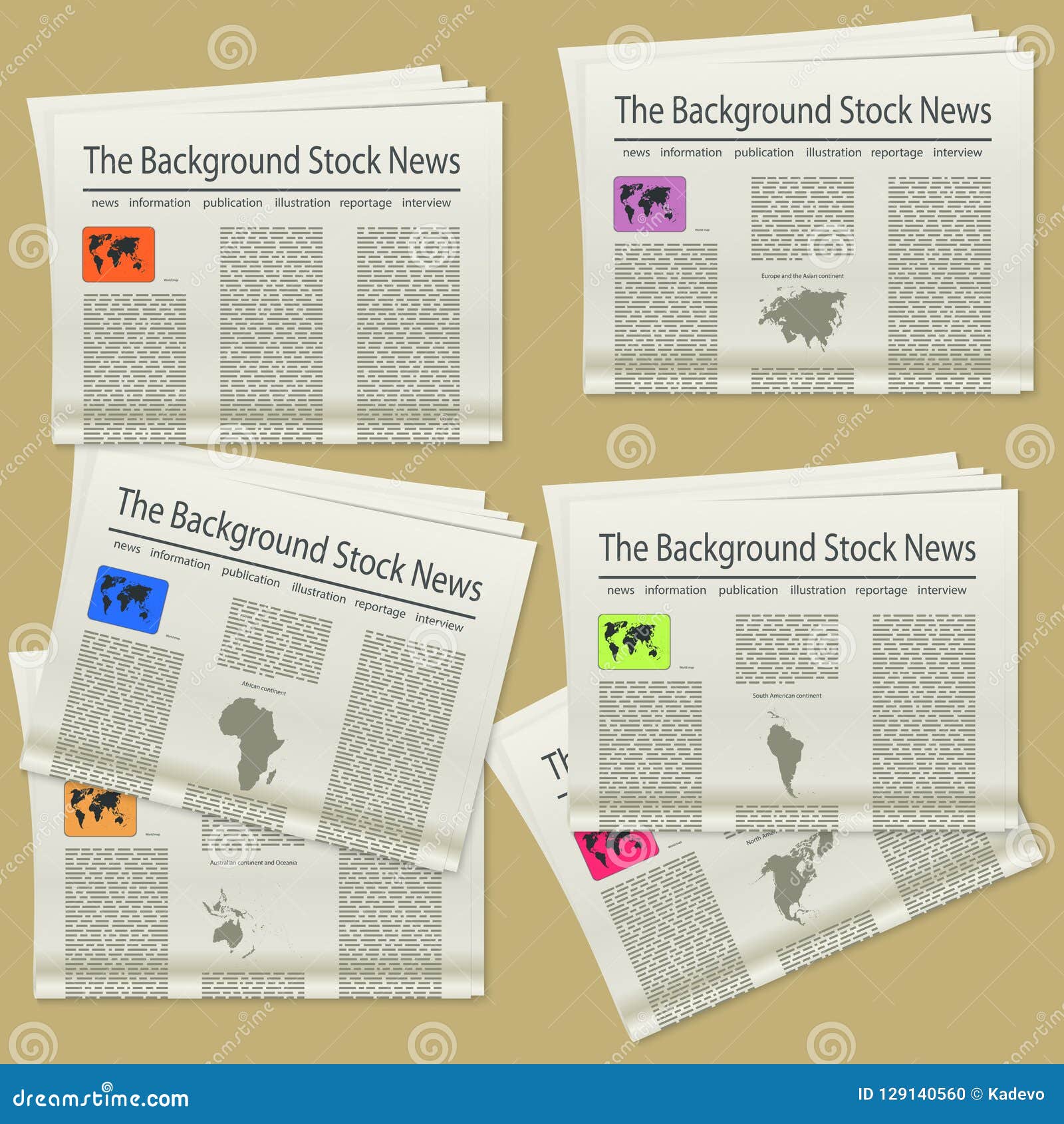 Set Newspaper. World map stock vector. Illustration of font - 129140560