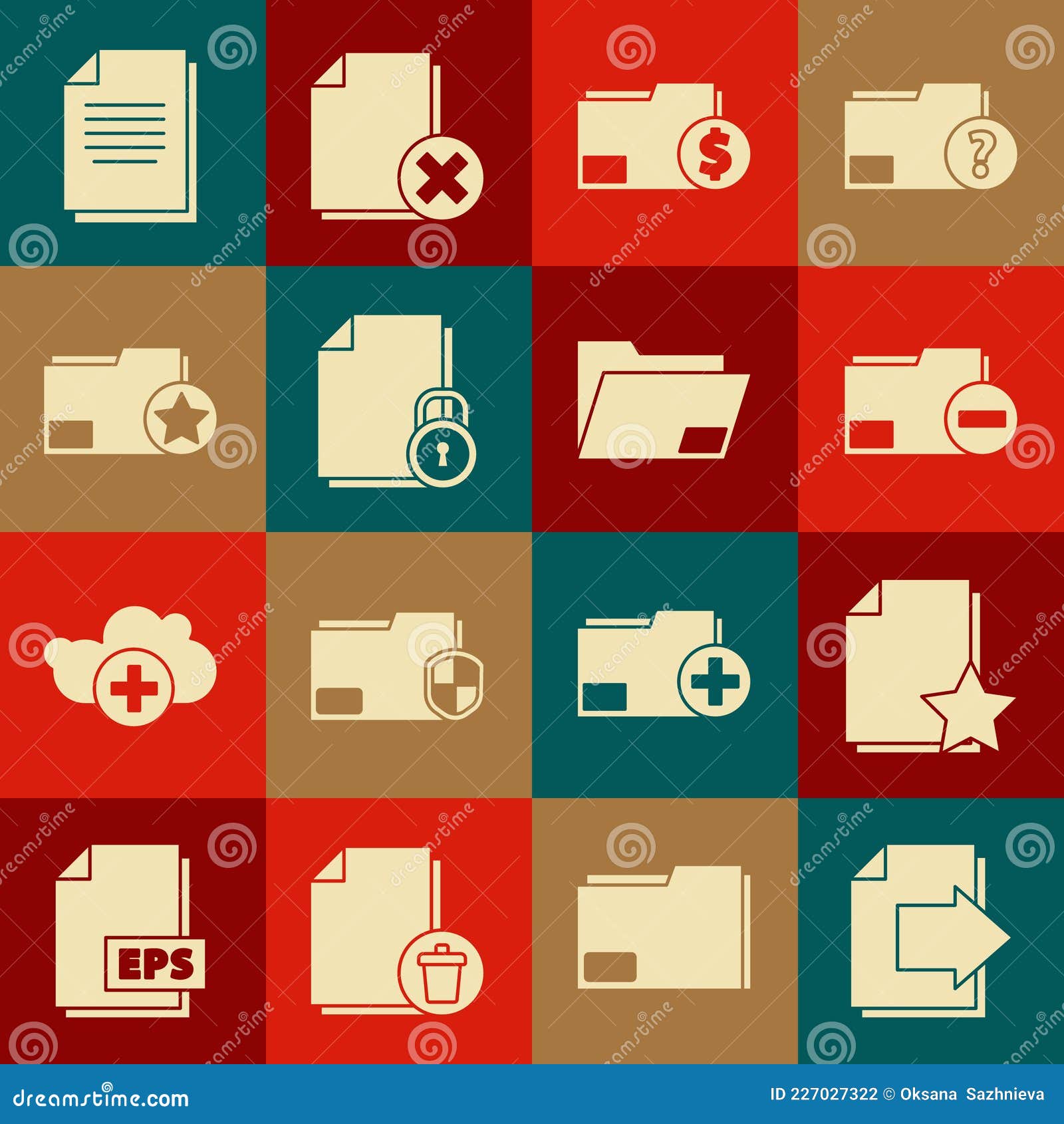 Set Next Page Arrow, Document with Star, Folder Minus, Finance Document ...