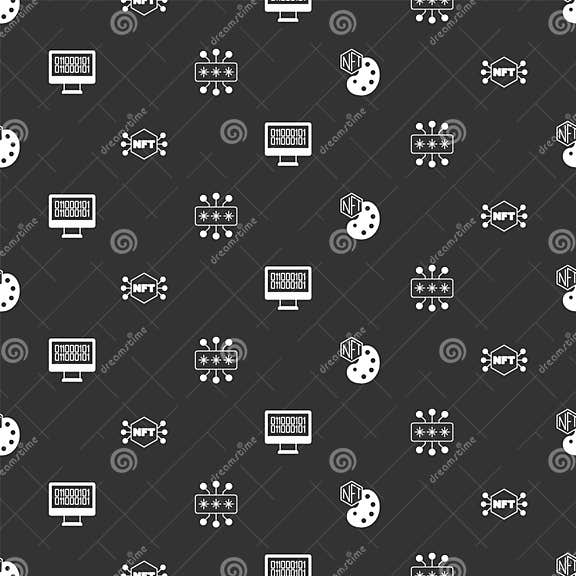Set NFT Digital Crypto Art, Binary Code and Cyber Security on Seamless ... Set NFT Digital Crypto Art, Binary Code and Cyber Security on Seamless ...