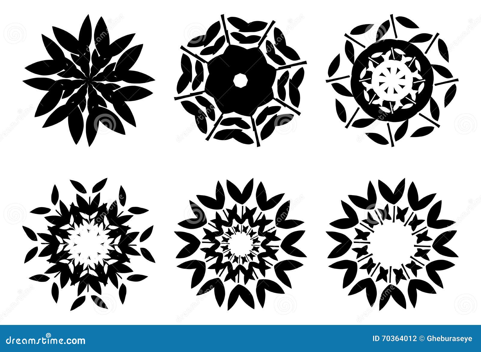 Set of Nice Black Decorations Stock Vector - Illustration of ...