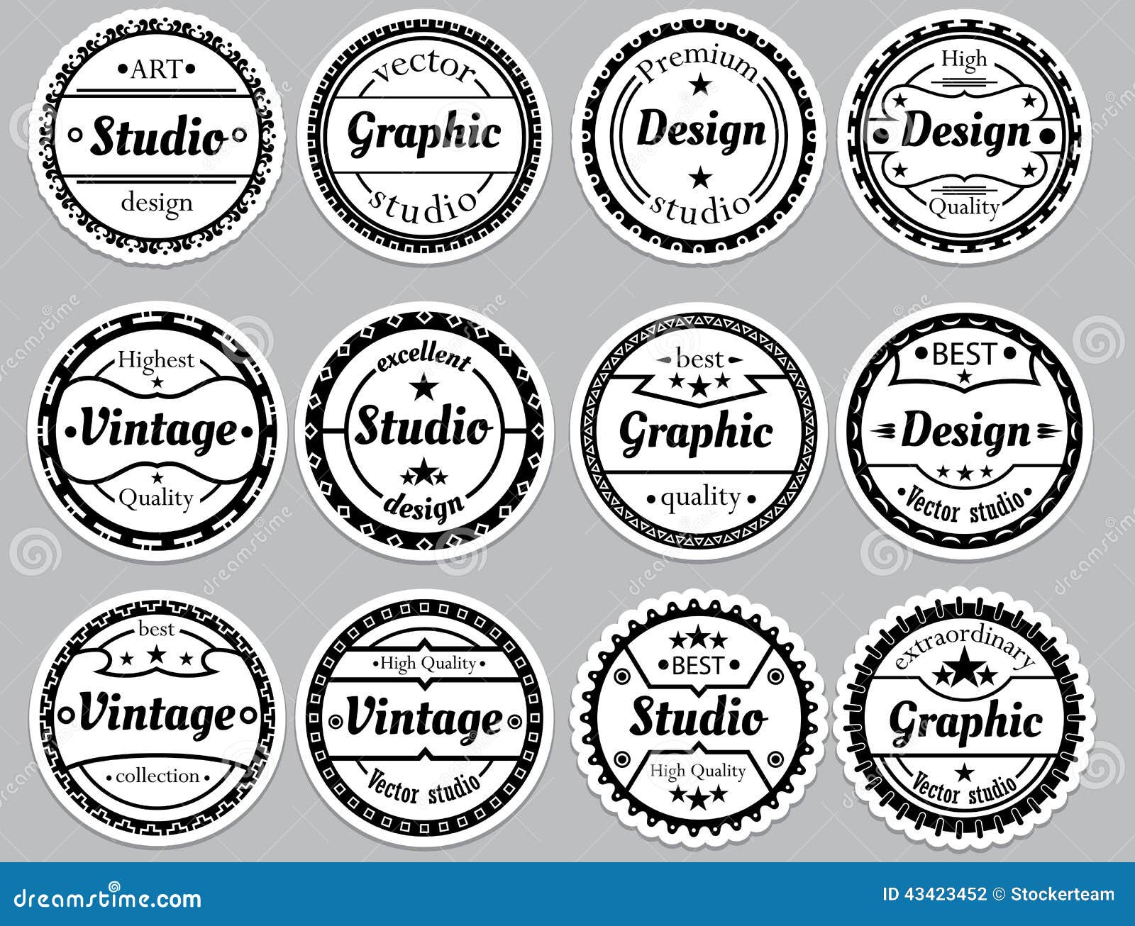 Set Nice Old-fashioned Icon Stock Illustration - Illustration of high ...