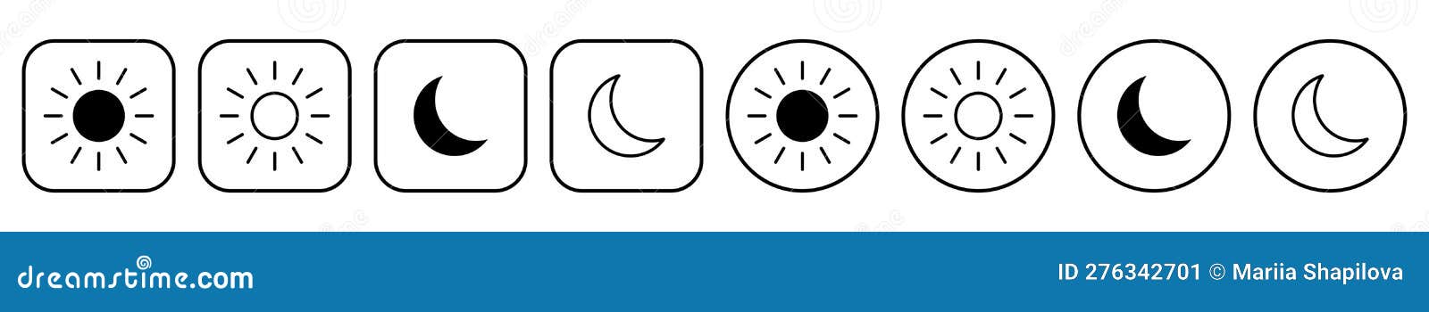 Set of Night Mode and Day Mode Buttons Stock Vector - Illustration of ...