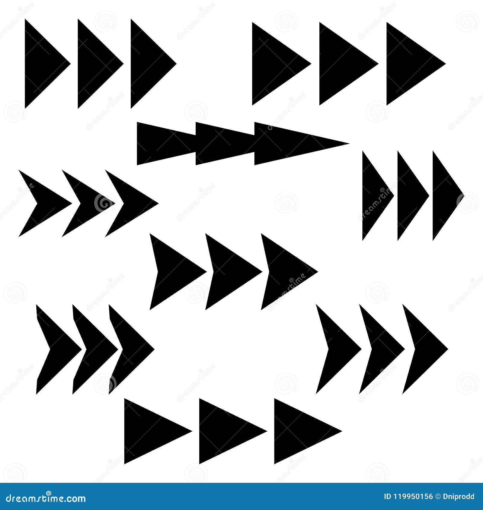 Set of nine arrows stock vector. Illustration of direction - 119950156