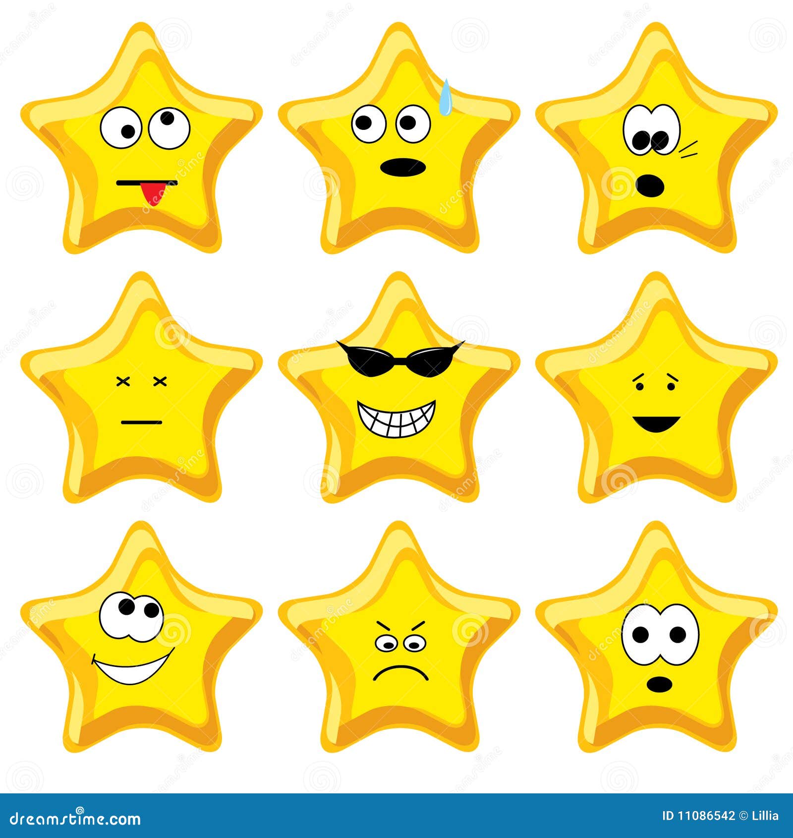 Set of Nine Cartoon Gold Stars Stock Vector - Illustration of gold ... Set of Nine Cartoon Gold Stars Stock Vector - Illustration of gold ...