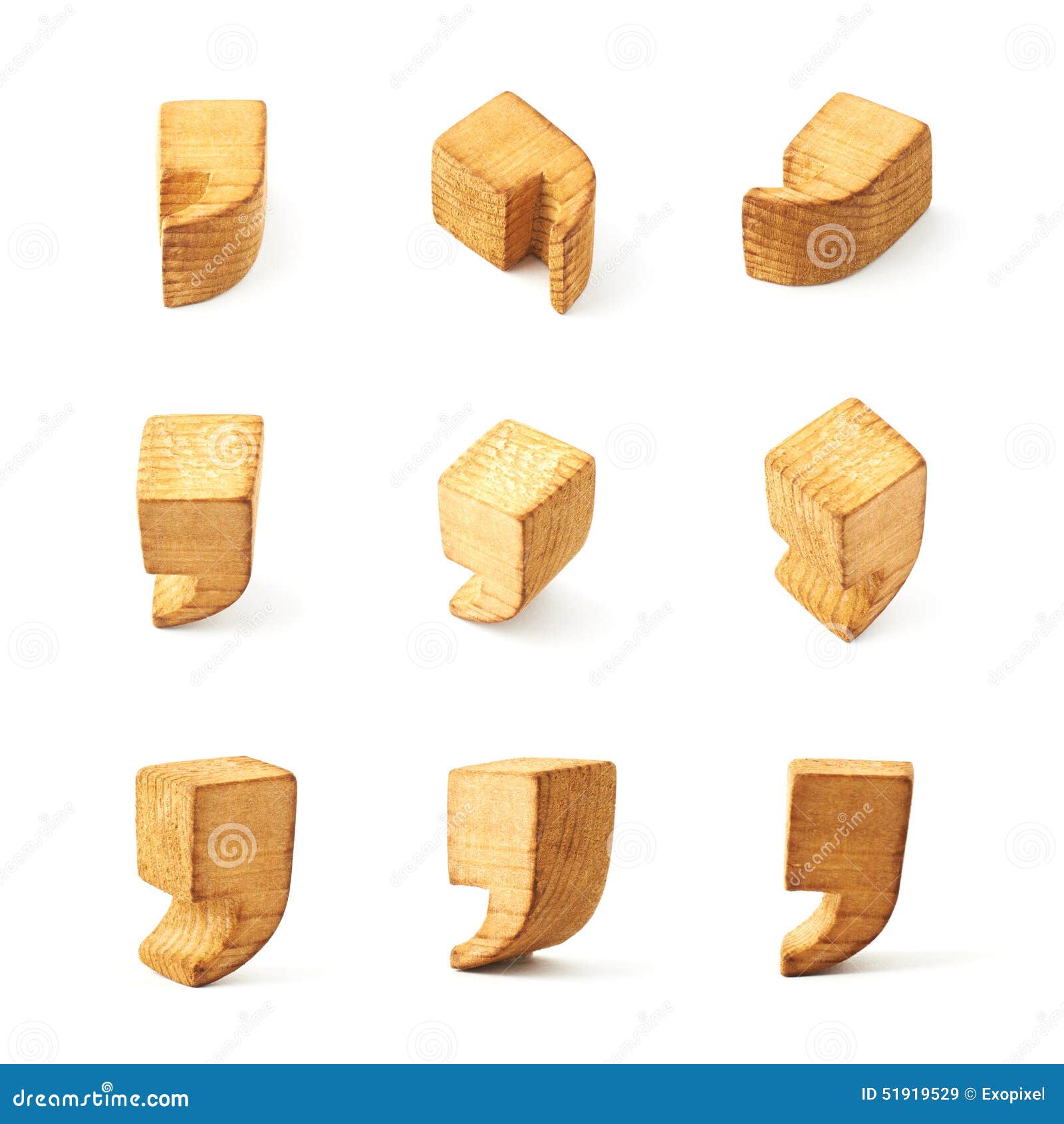 Set of Nine Comma Symbols Isolated Stock Image - Image of background ...