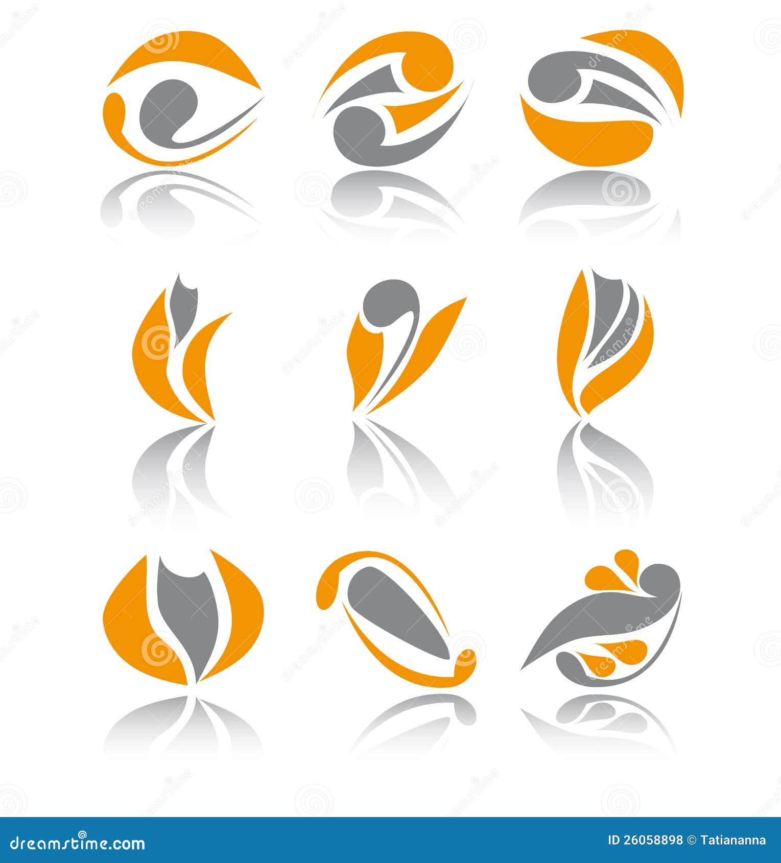 Set of Nine Different Abstract Business Signs Stock Illustration ...