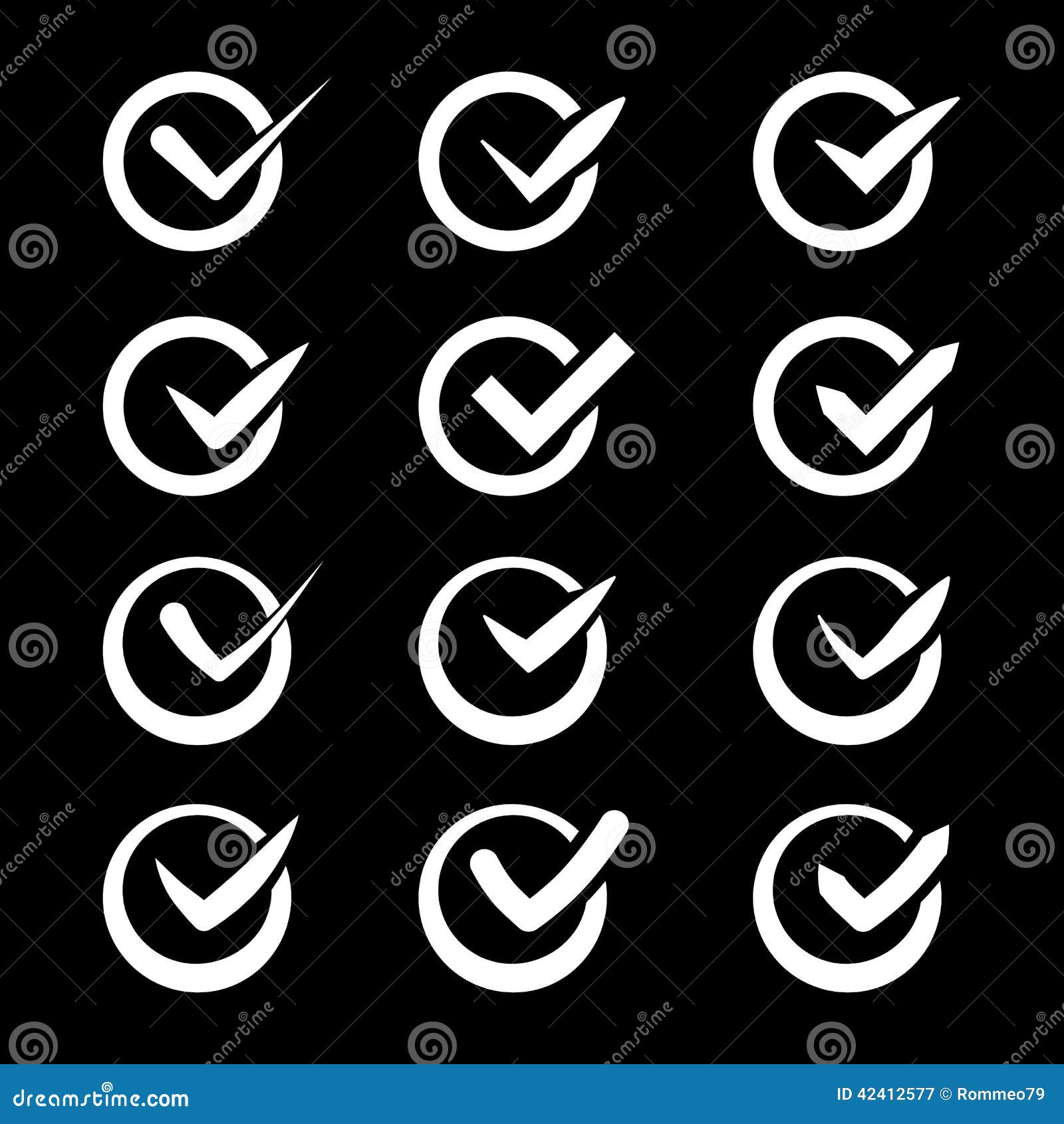 Set of nine different stock vector. Illustration of mark - 42412577