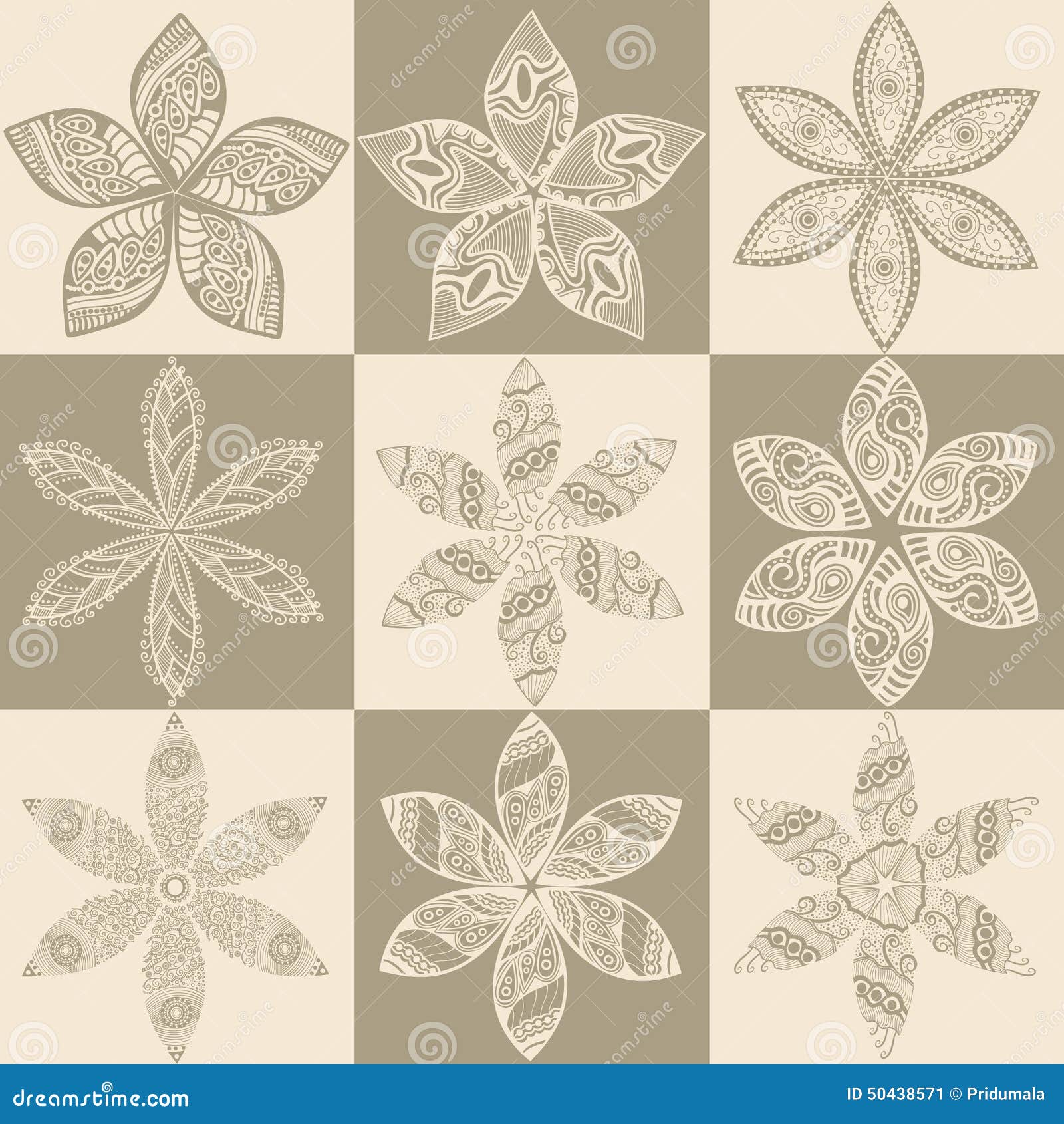 Set of nine flowers stock vector. Illustration of flourish - 50438571
