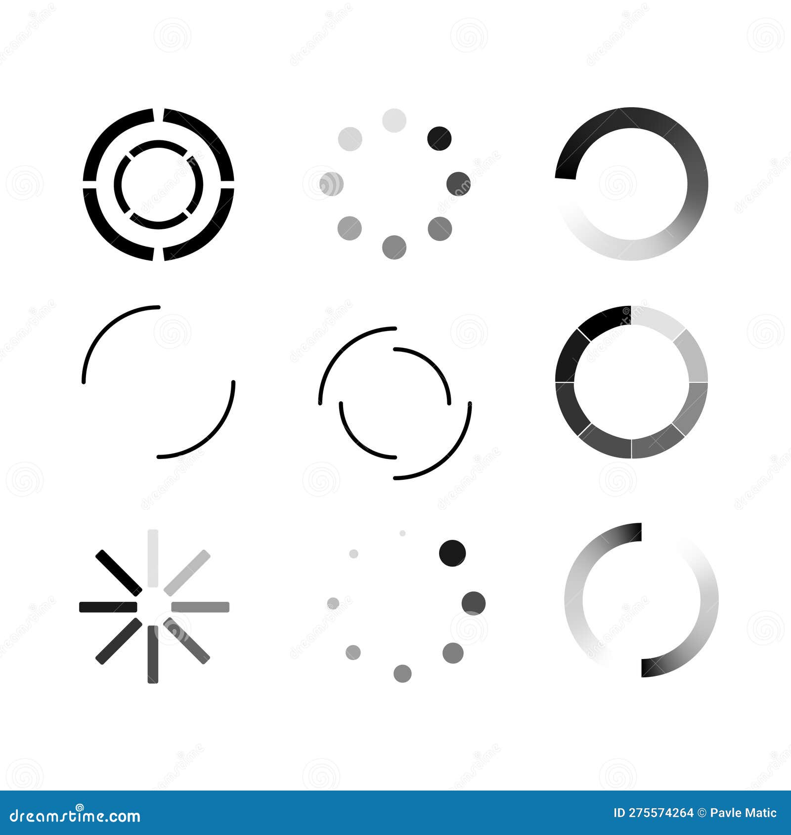 Loading Icons Collection, Load Process Icon Set - Different Vector ... Loading Icons Collection, Load Process Icon Set - Different Vector ...