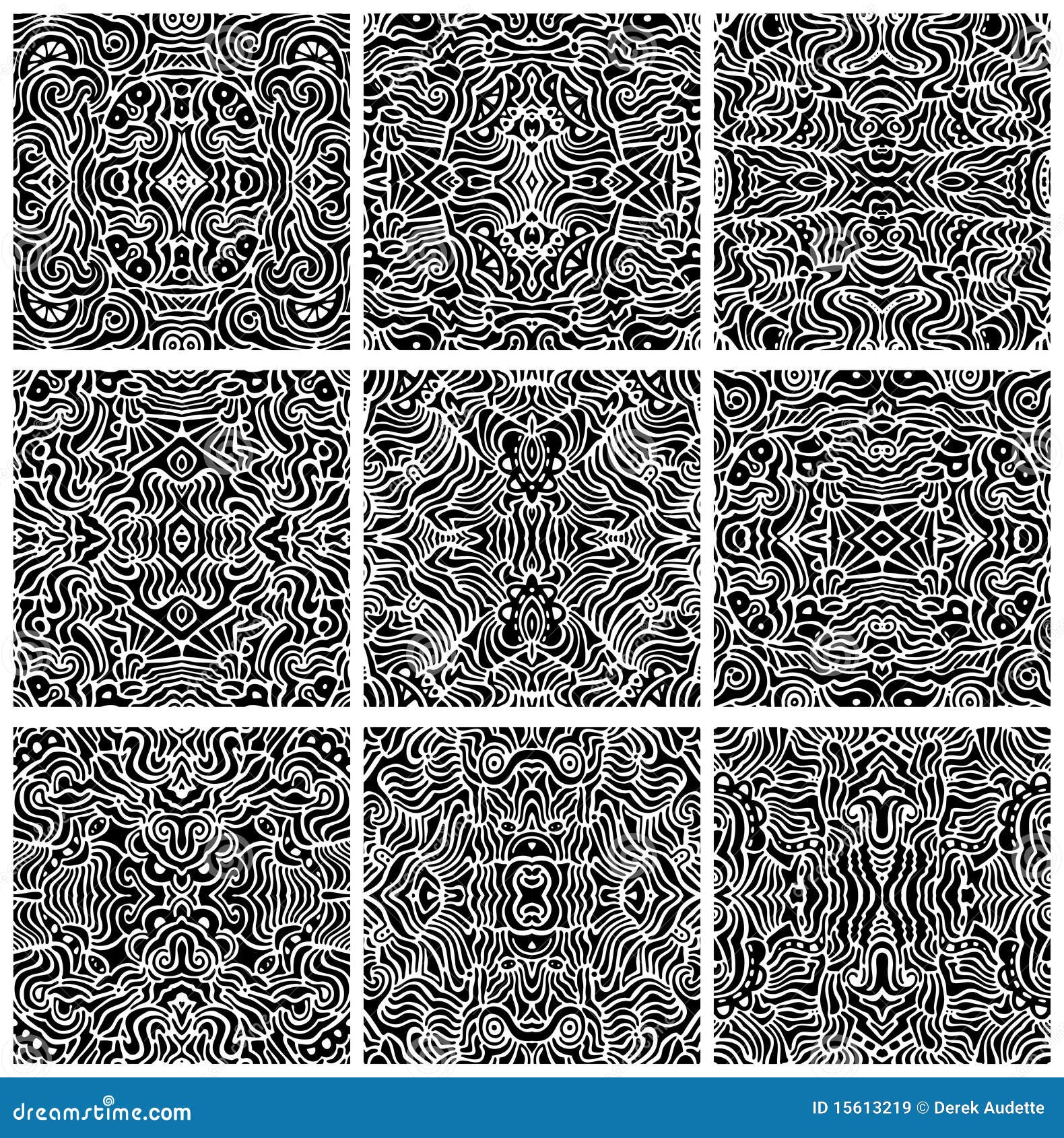 Set of Nine Seamless Abstract Pattern Vectors Stock Vector ...