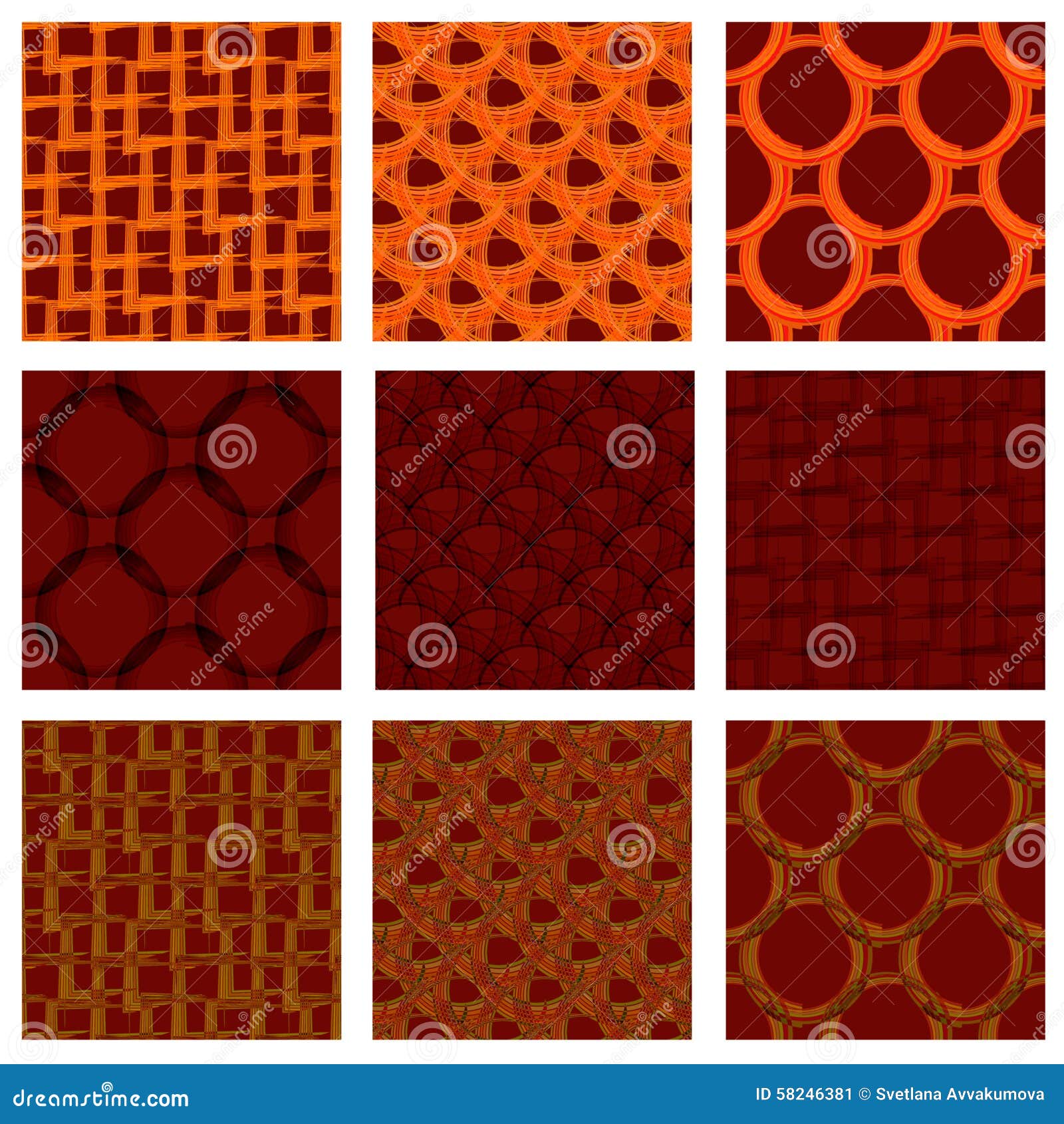 A Set of Nine Seamless Patterns. Bright African Colors Stock Vector ...