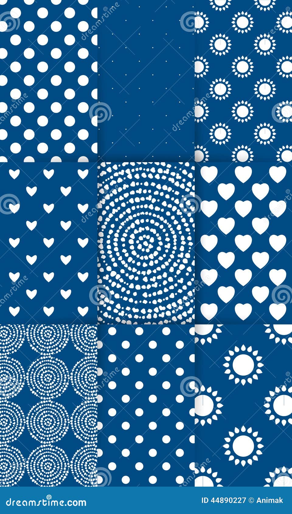 Set of Nine Simply Flat Geometric Patterns. Stock Vector - Illustration ...