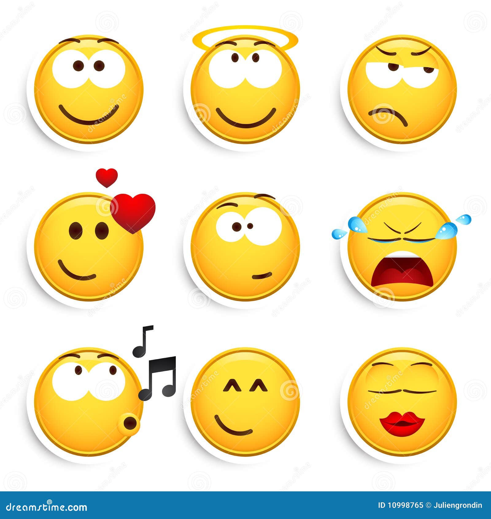 Set Of Nine Smileys Cartoon Vector | CartoonDealer.com #7253457