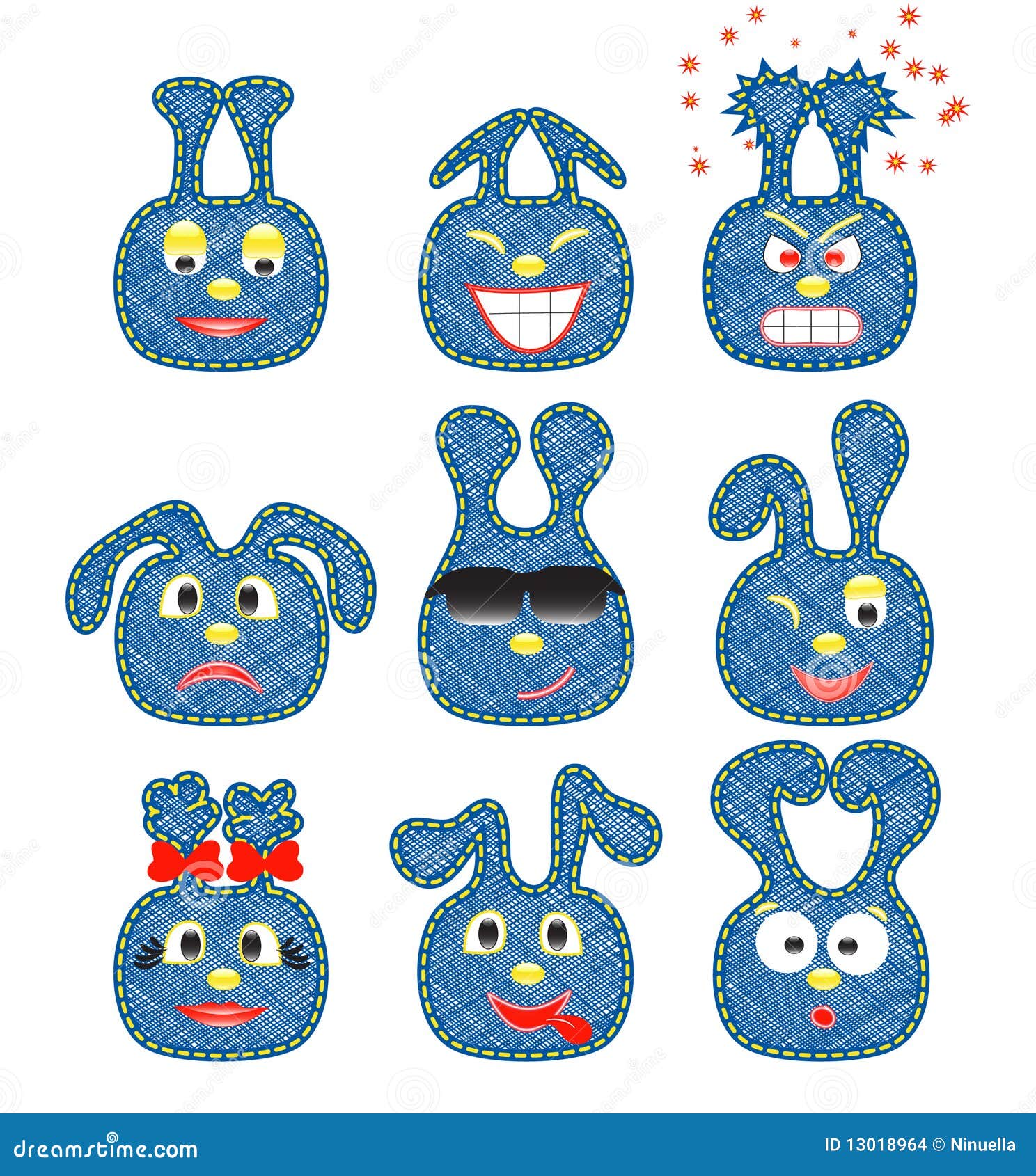 Set of nine smileys stock vector. Illustration of sadness - 13018964